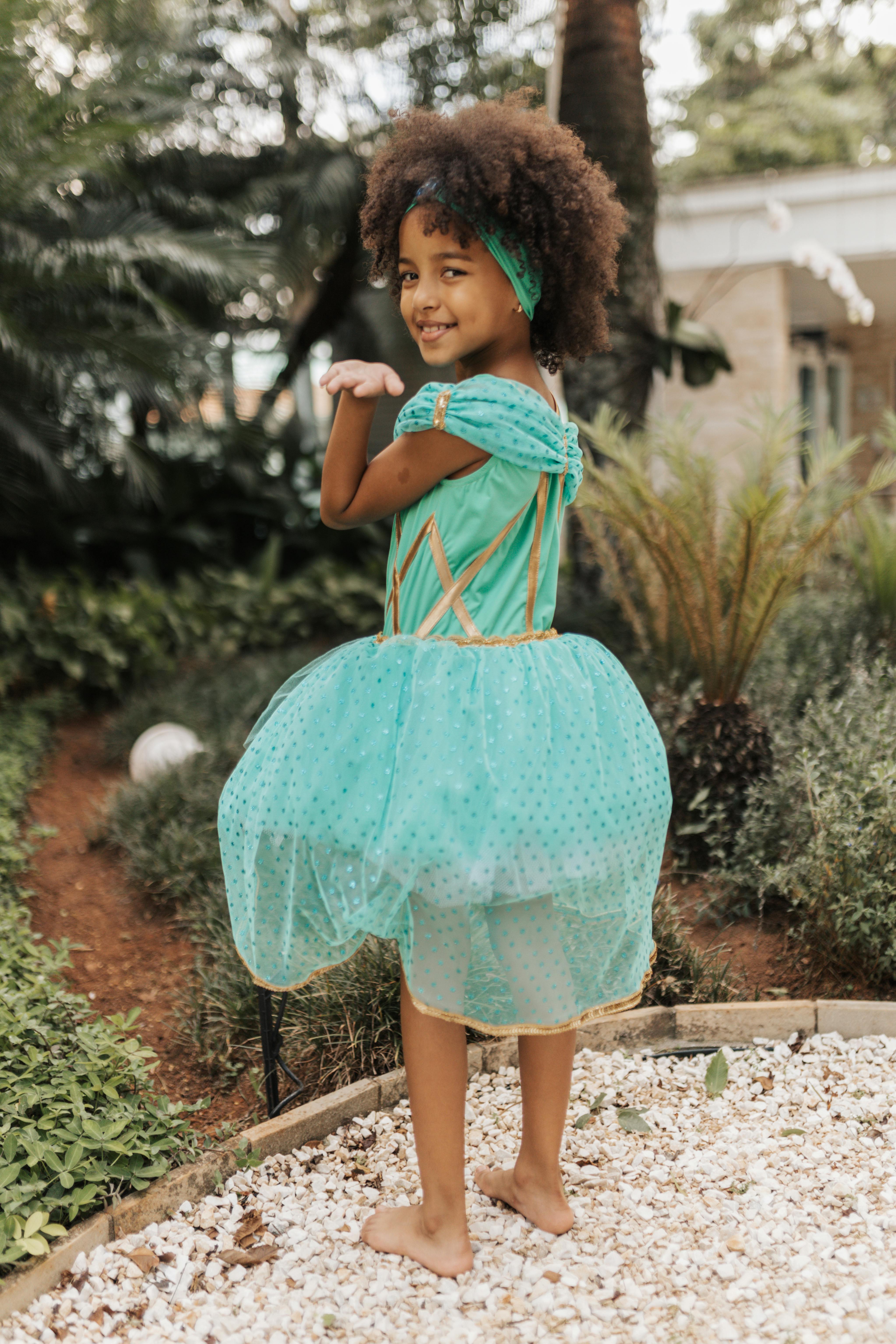 Smiling Child Model in Blue Dress · Free Stock Photo