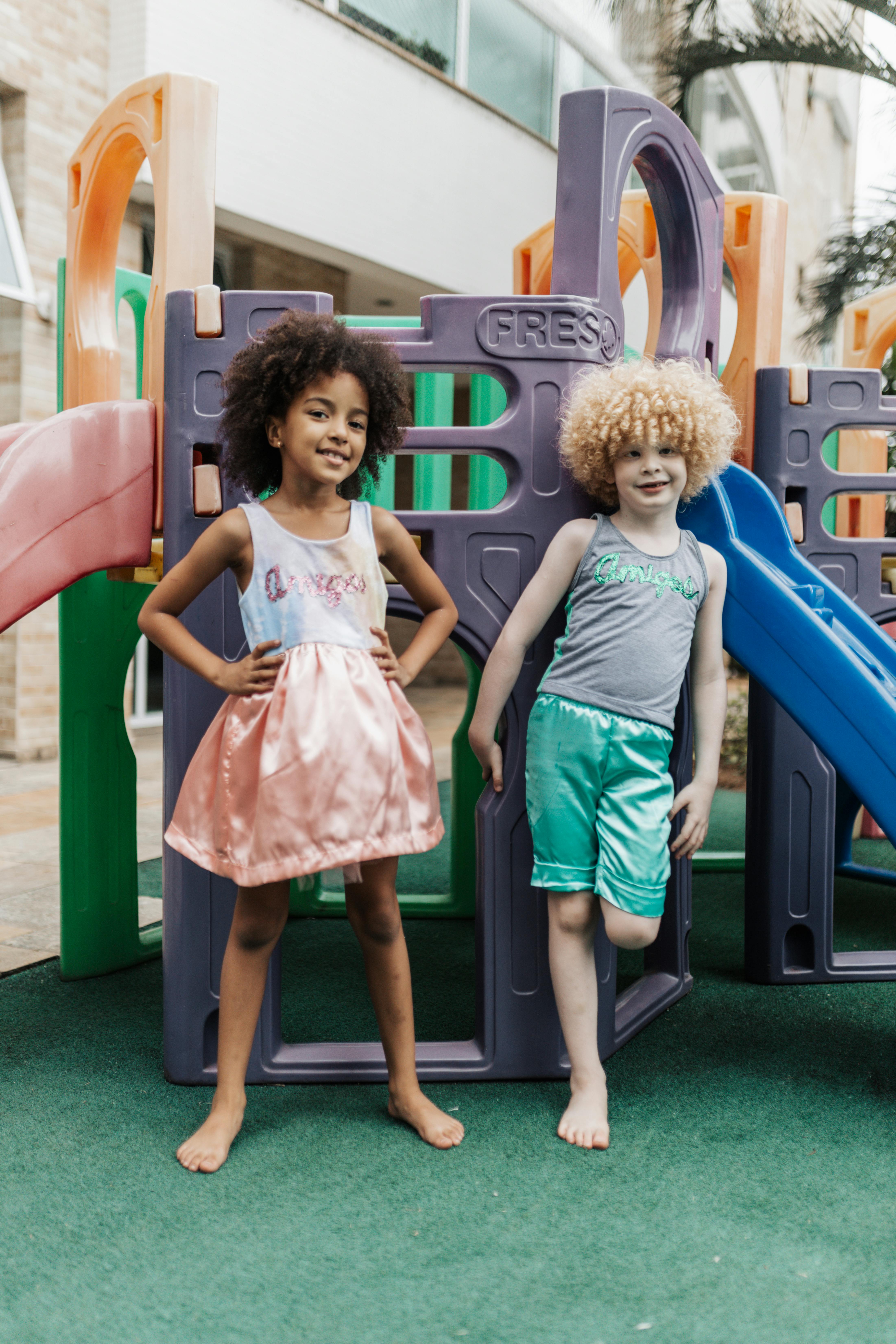 Child Models Posing at Playground · Free Stock Photo