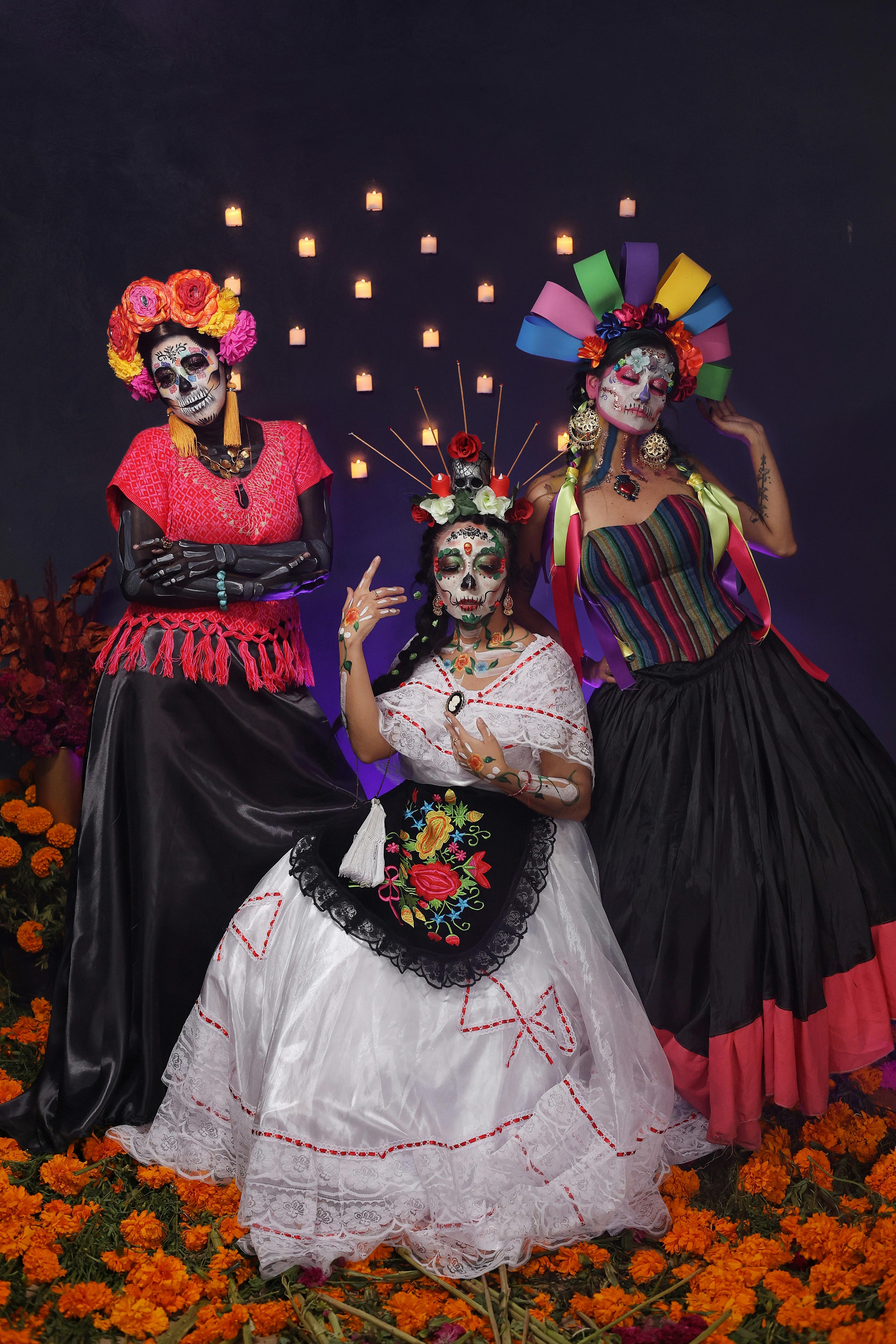 Models as Catrina for Dia de Muertos · Free Stock Photo