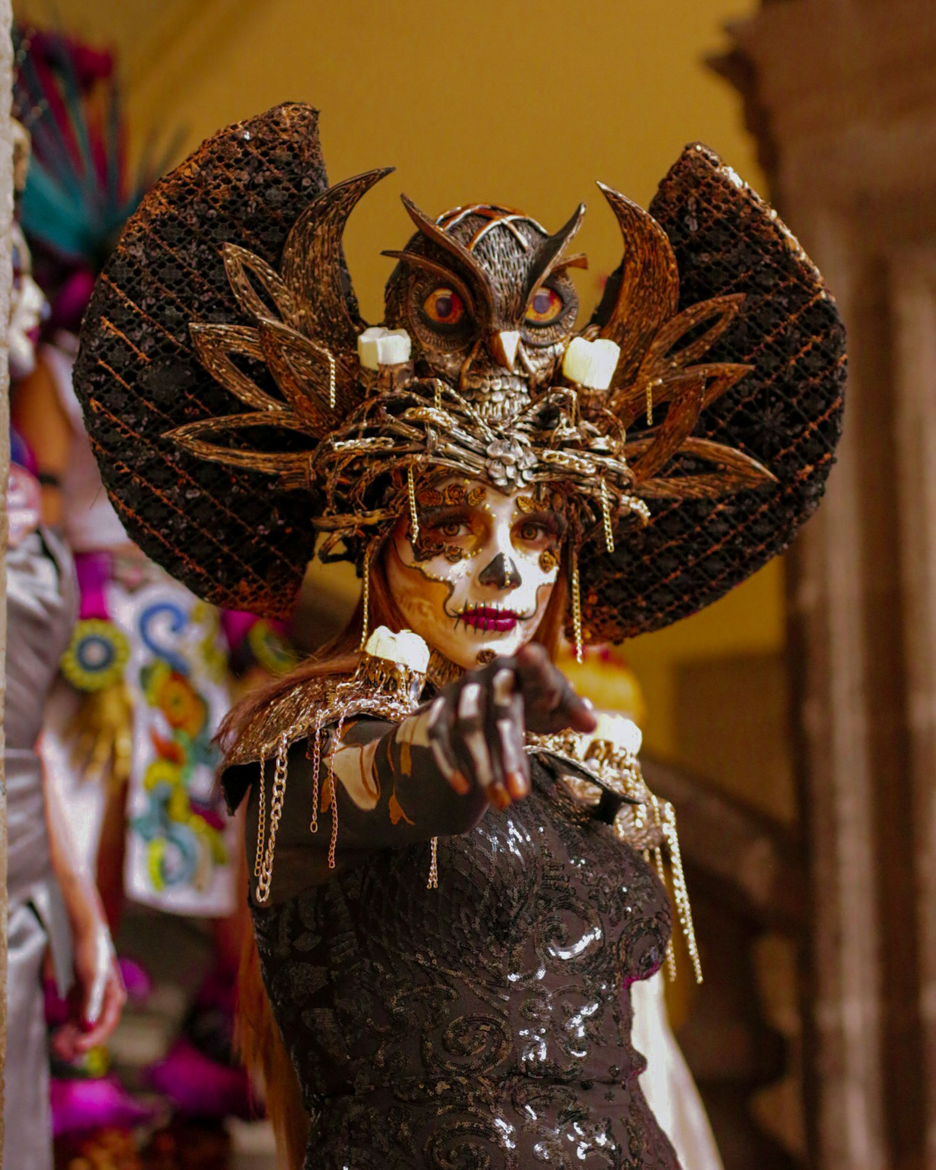 Photo of a Mexican Man with Skull Makeup and Charro Suit with Sombrero ...