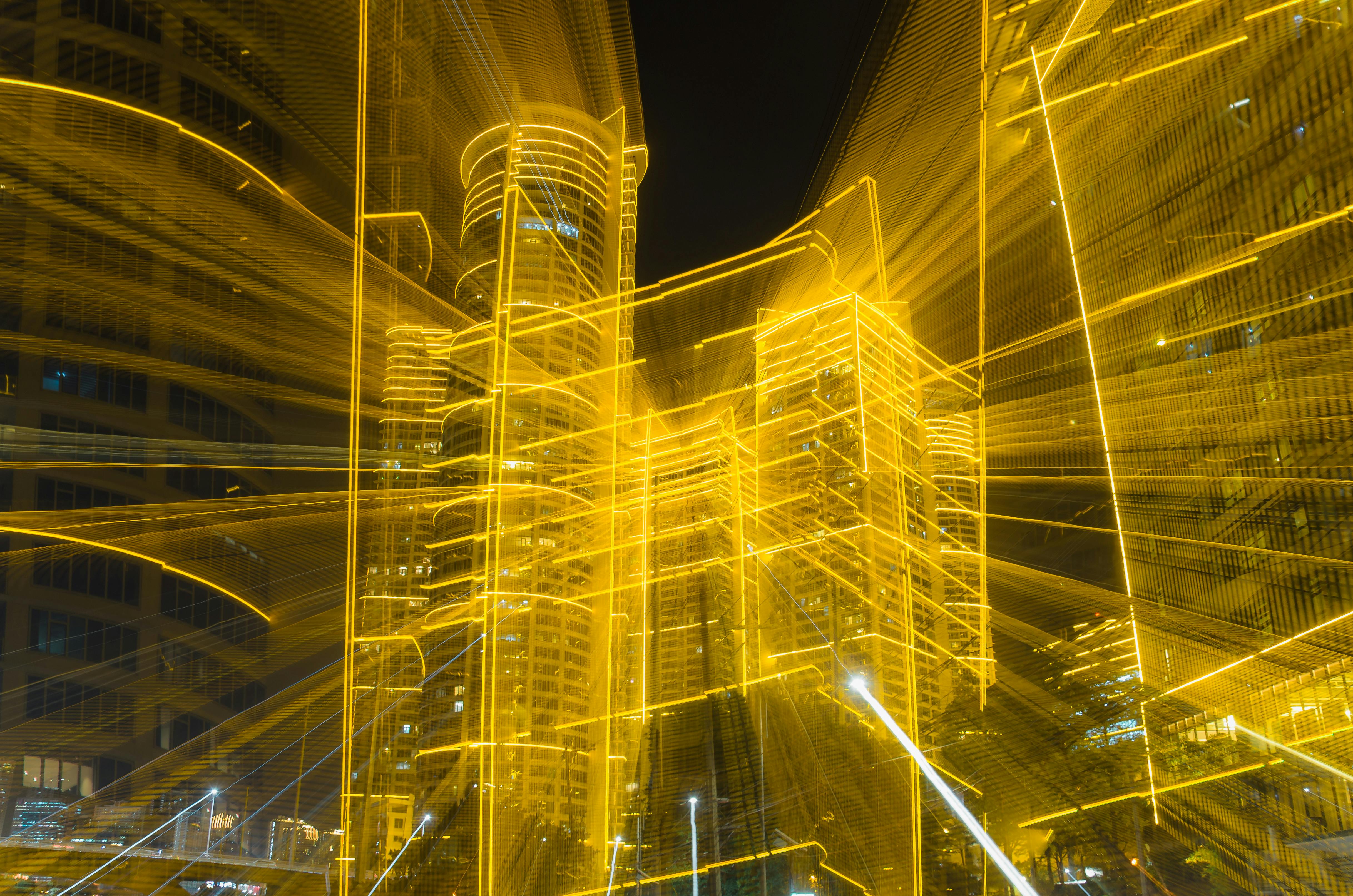 Yellow Light in City at Night · Free Stock Photo
