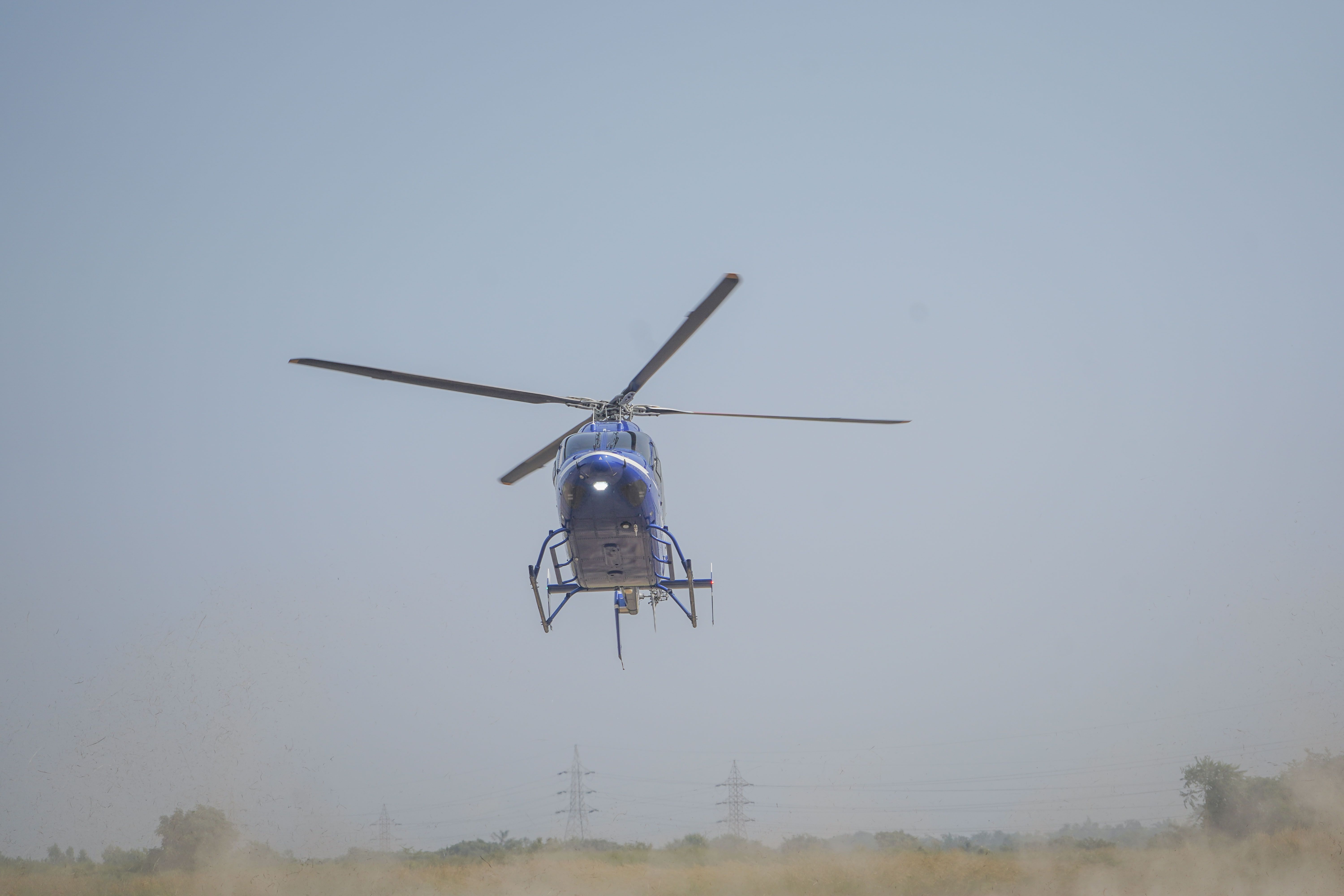 View of a Low Flying Helicopter · Free Stock Photo