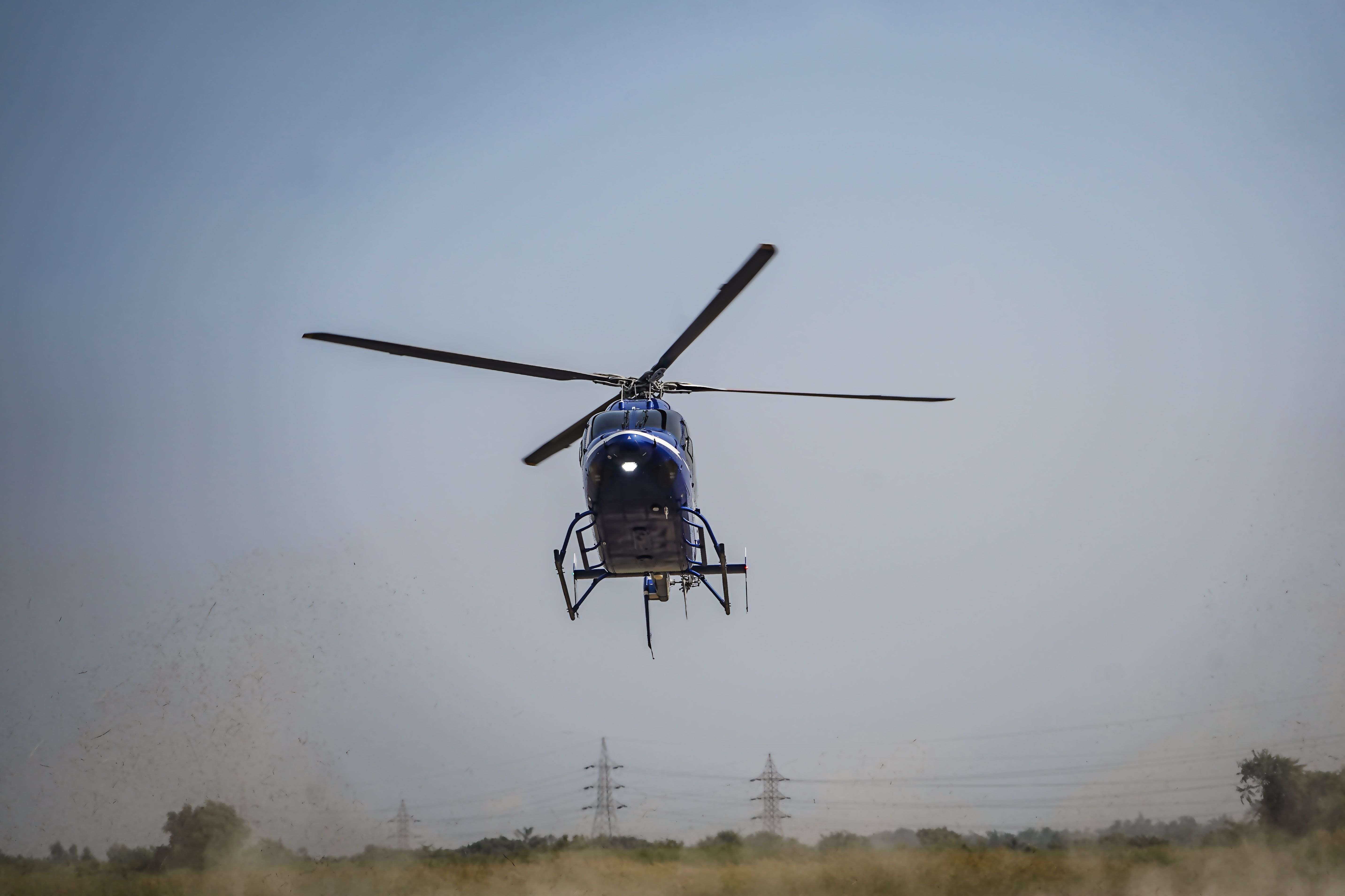 View of a Low Flying Helicopter · Free Stock Photo