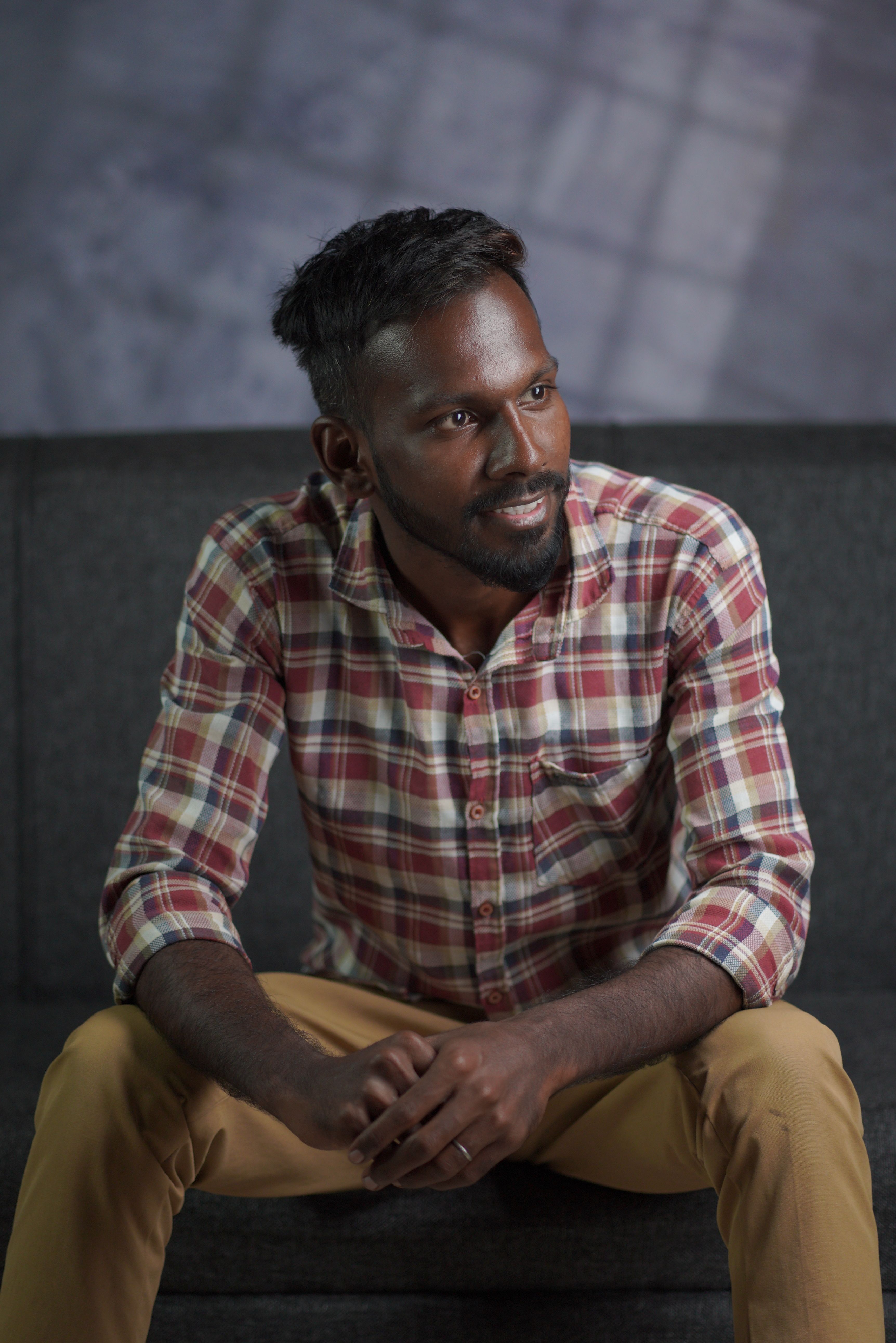 Model in Checked Shirt · Free Stock Photo