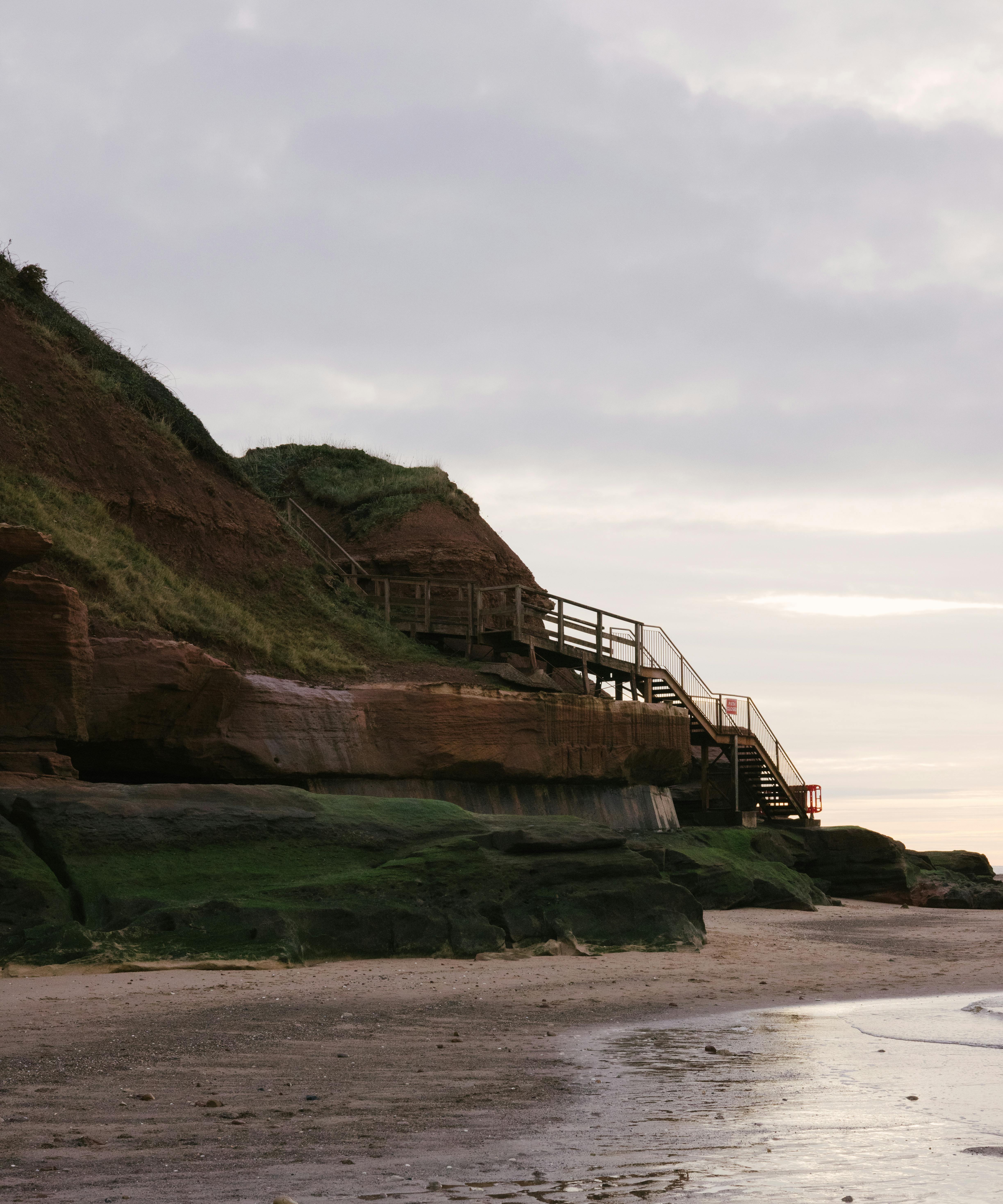 Stairs on the Cliff Above Exmouth Beach in United Kingdom · Free Stock ...