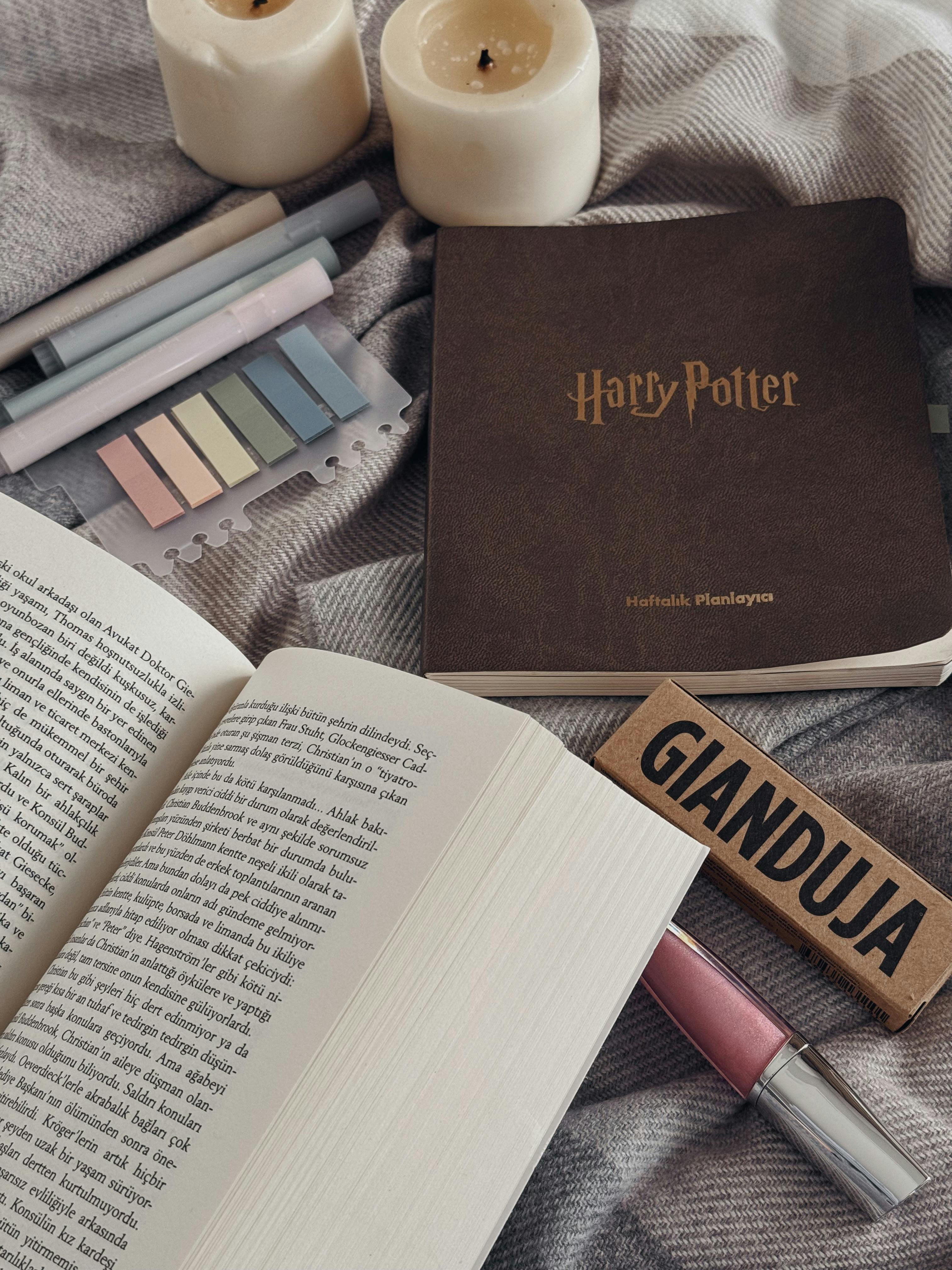 Harry Potter Book and Black Headphones With Trinket · Free Stock Photo