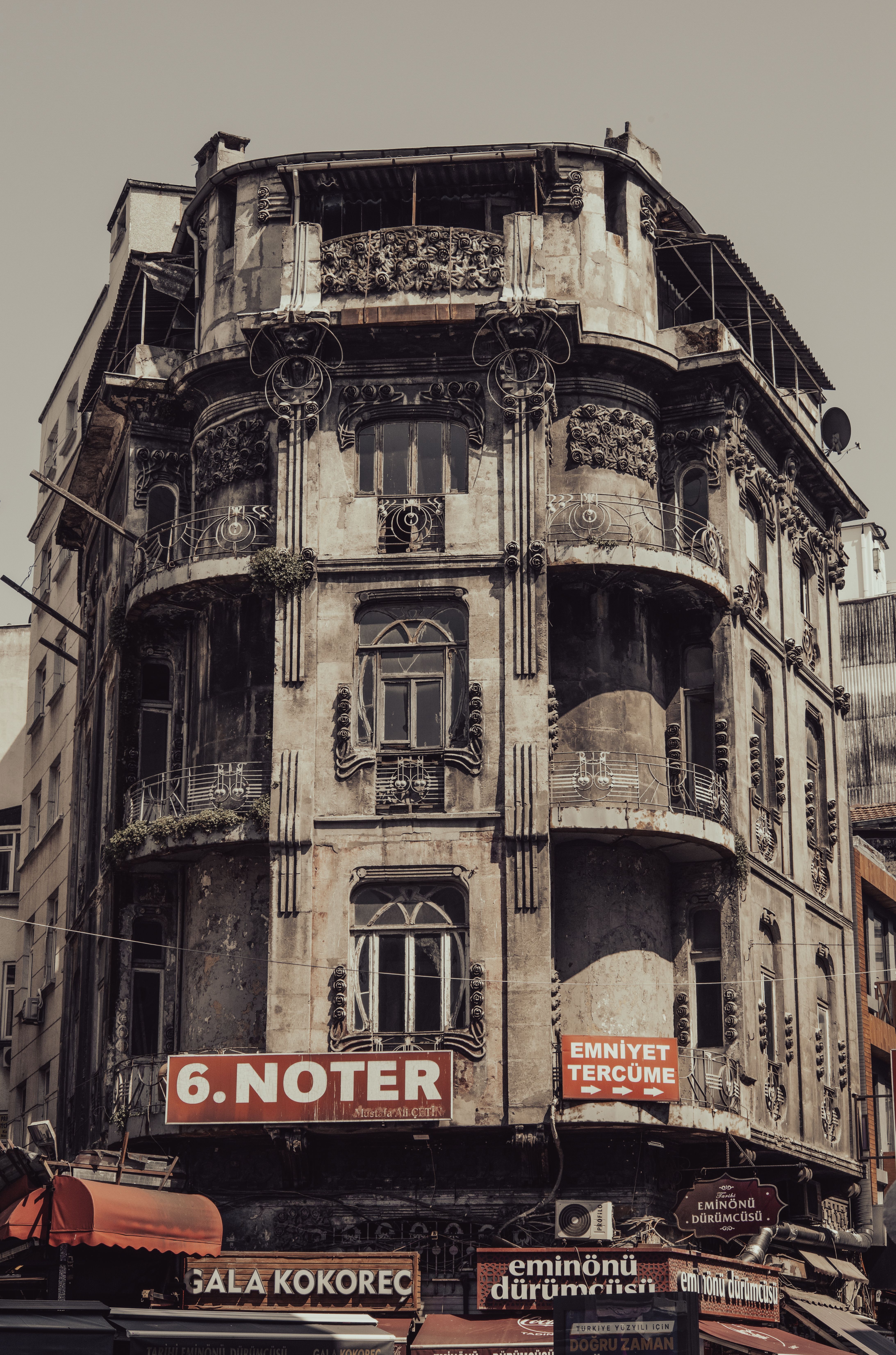 Facade of a Historical Building on Buyuk Postane Street in Faith ...