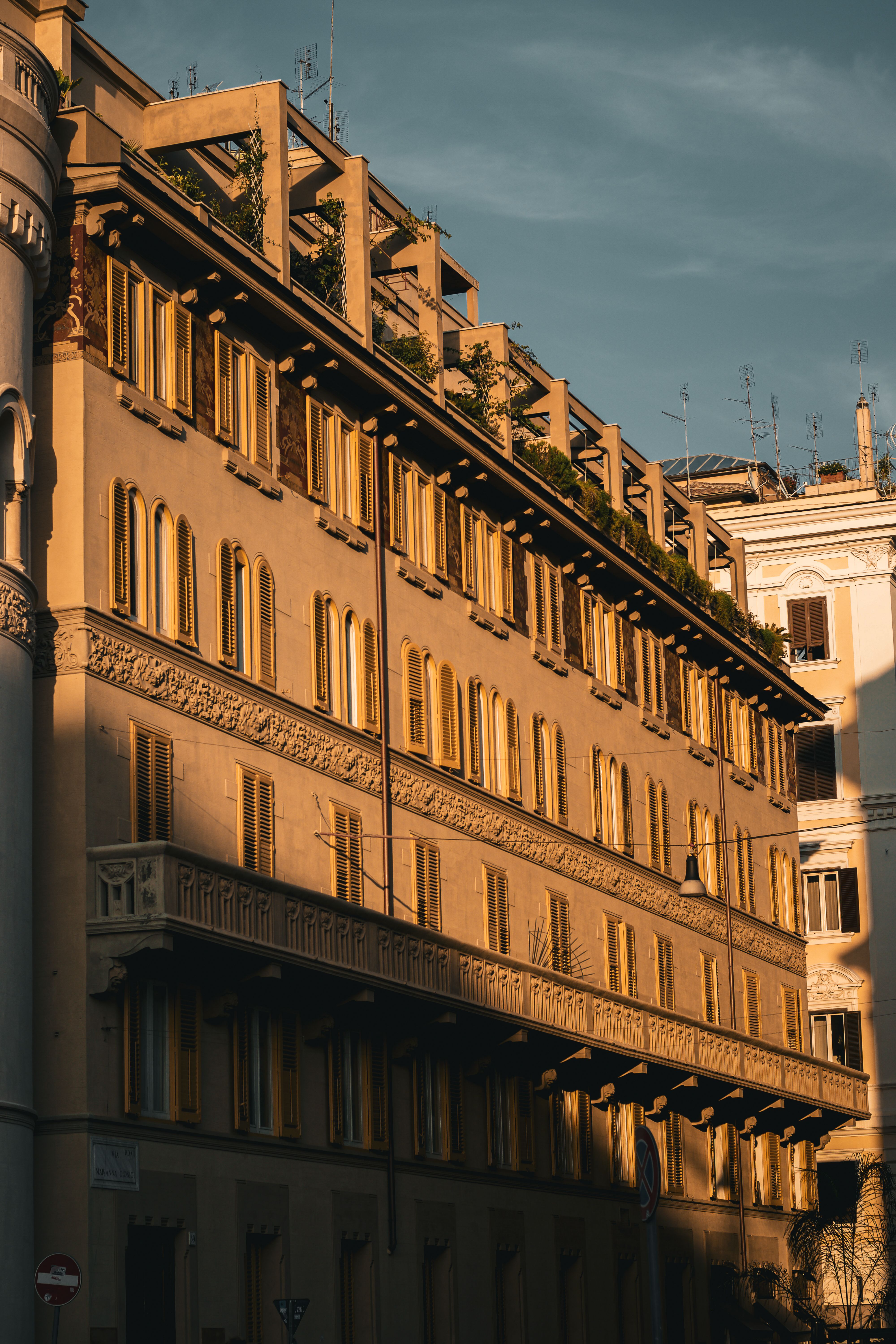 Facade of a Building with a Long Balcony · Free Stock Photo