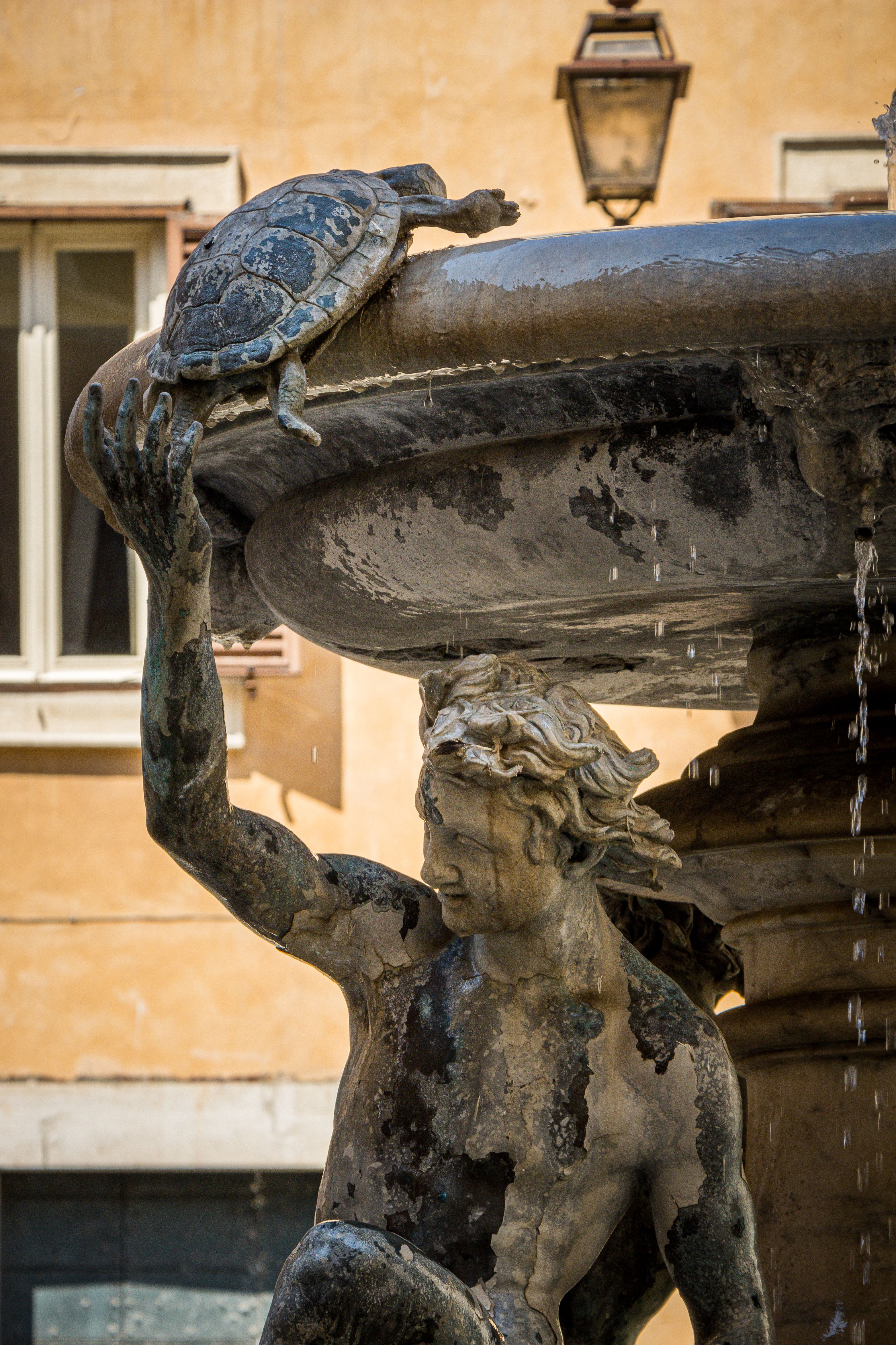 Red Rose Placed on Female Water Fountain Statue's Hand · Free Stock Photo