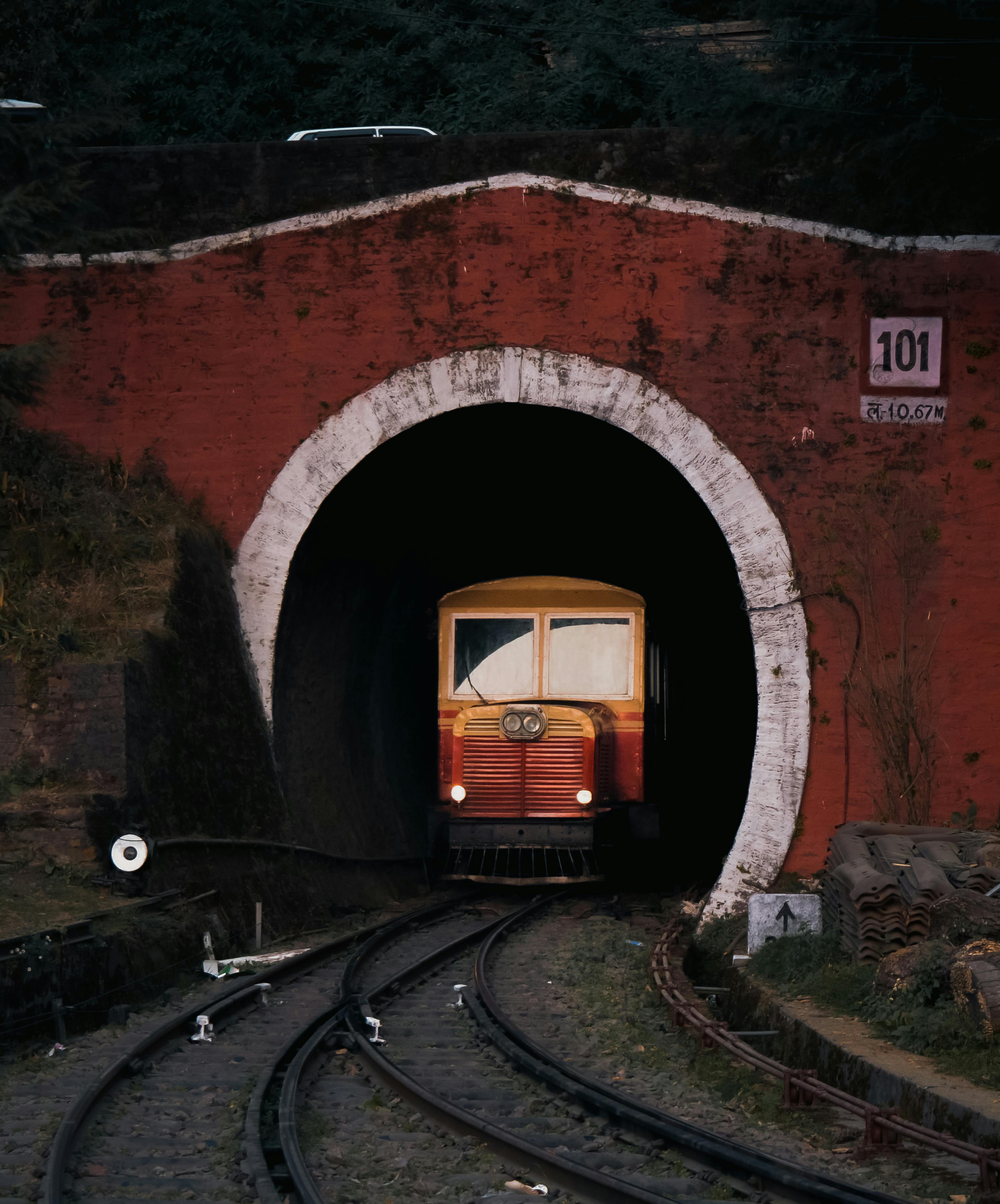 Train Emerging from a Tunnel · Free Stock Photo