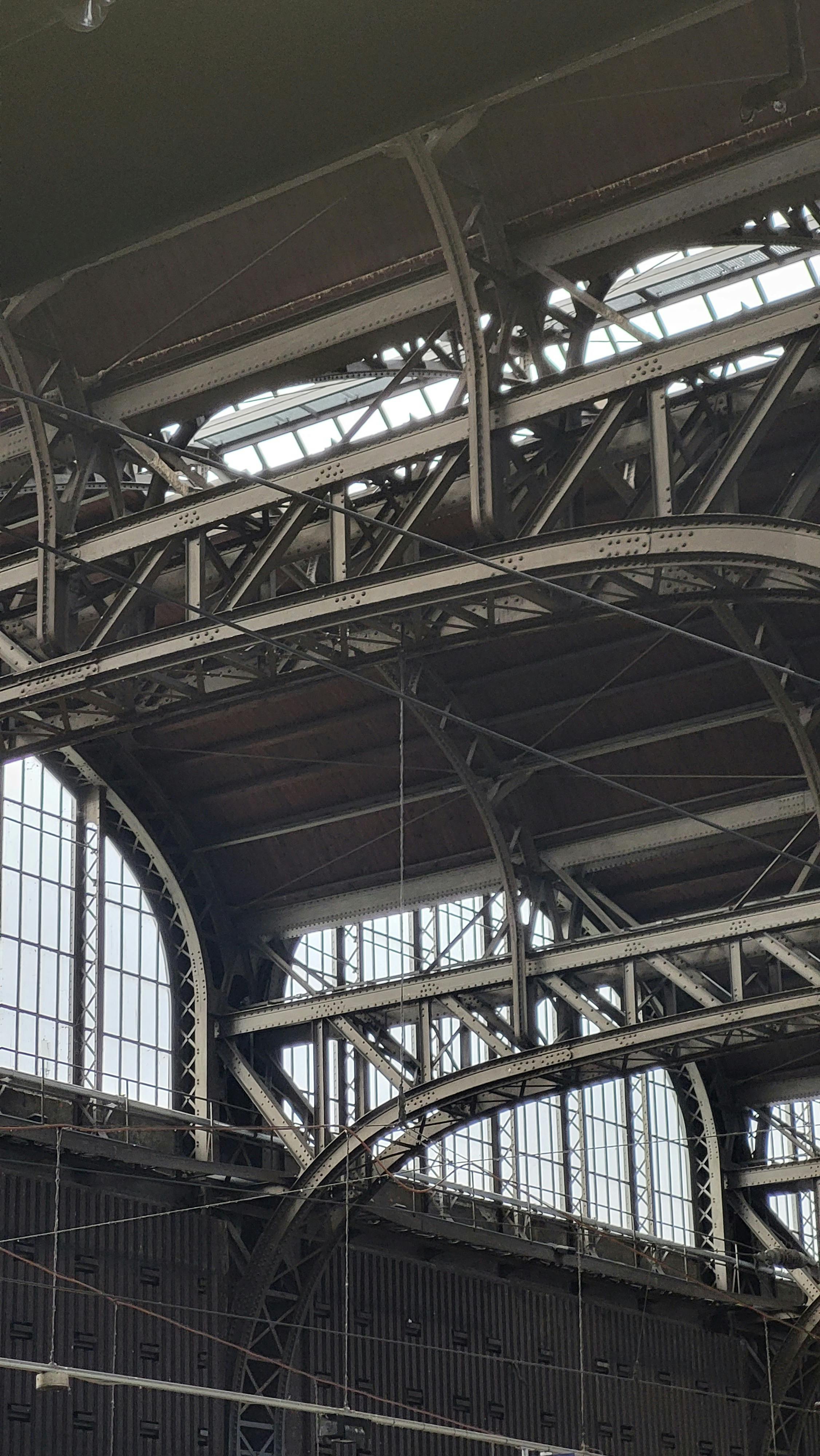 Steel Support Beams of Train Station Hall · Free Stock Photo