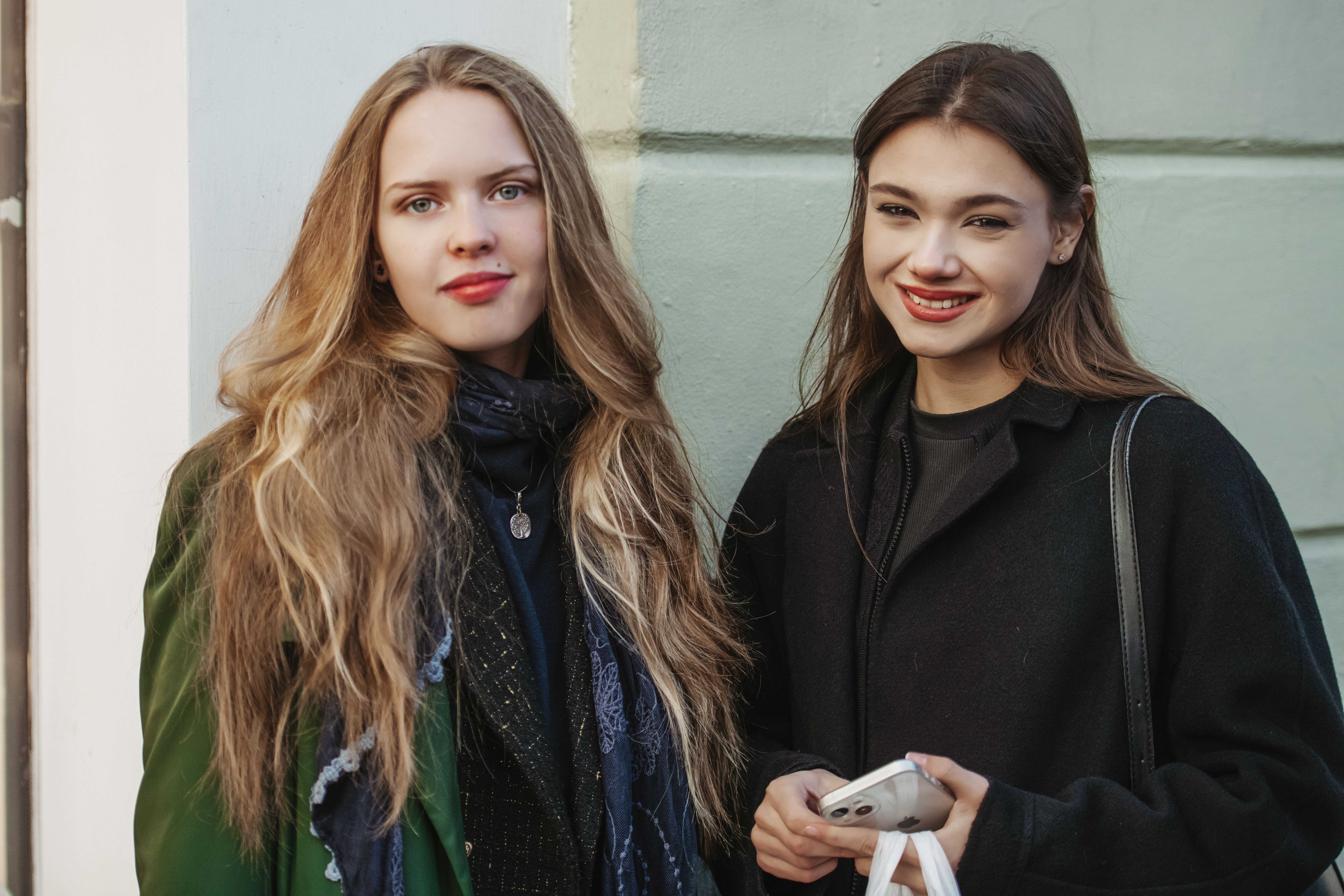 Portrait of Two Friends on a Street · Free Stock Photo