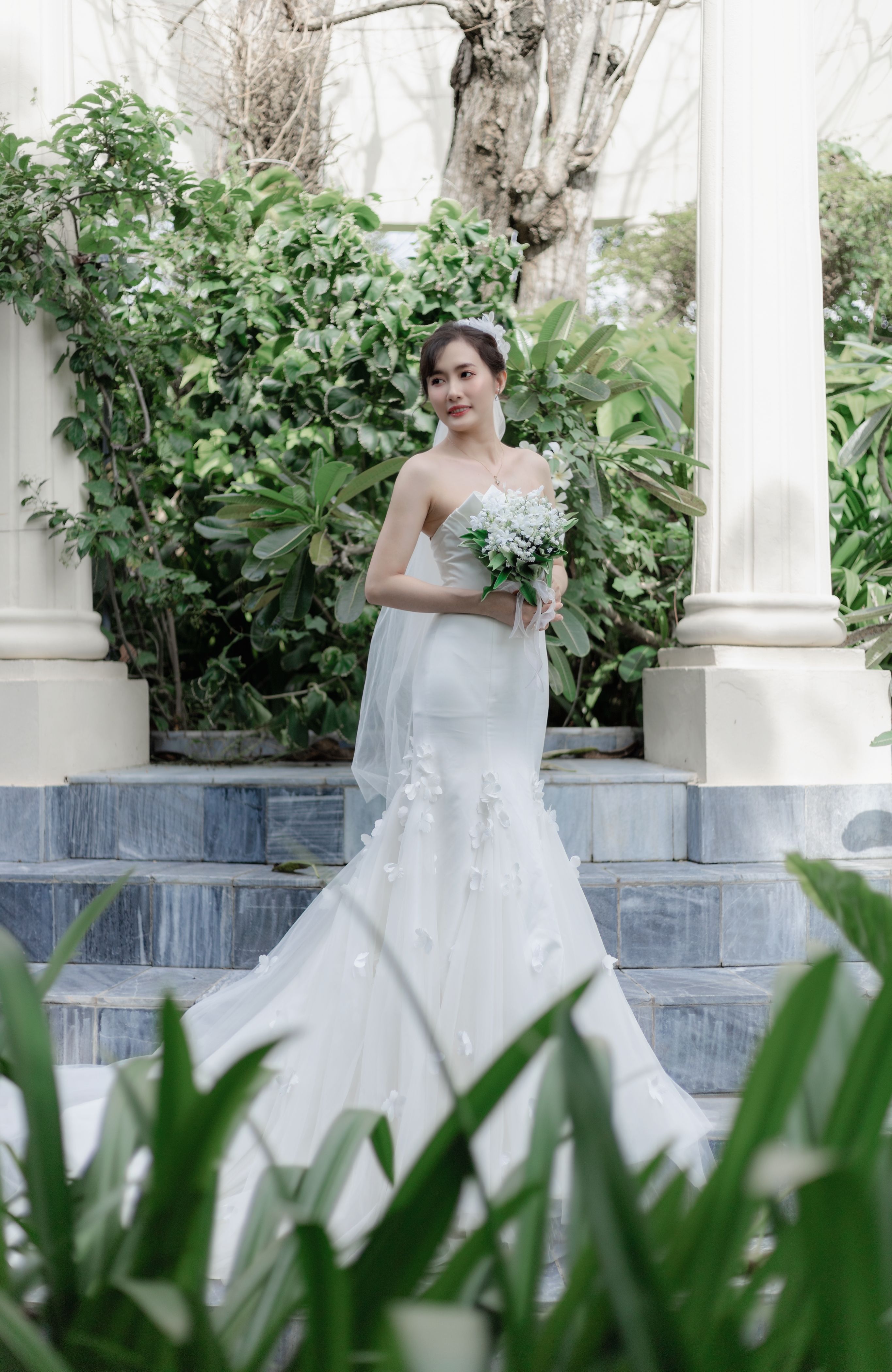 Bride Standing in Wedding Dress · Free Stock Photo