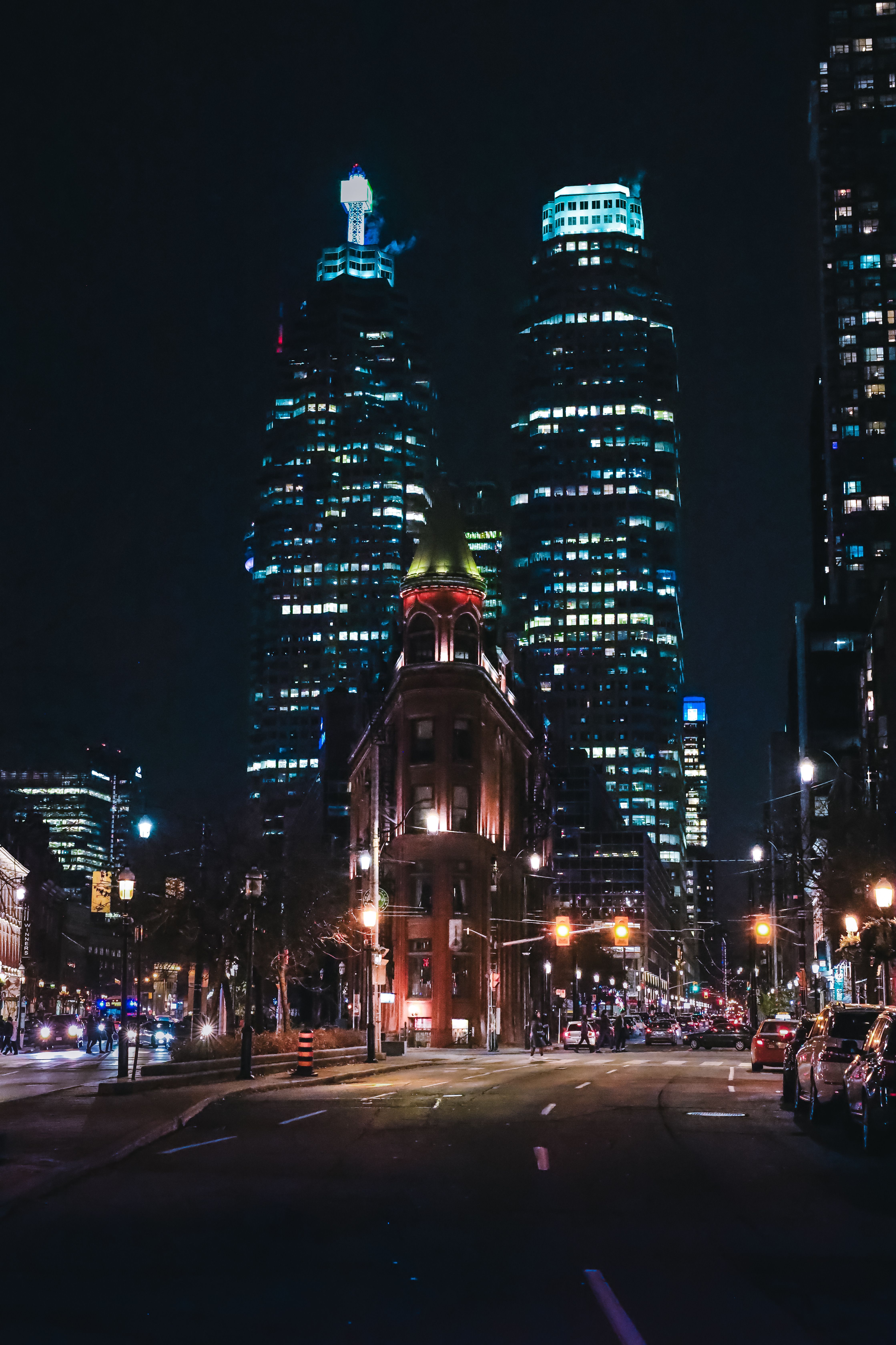 View of the Gooderham Building and Skyscrapers in Toronto, Ontario ...