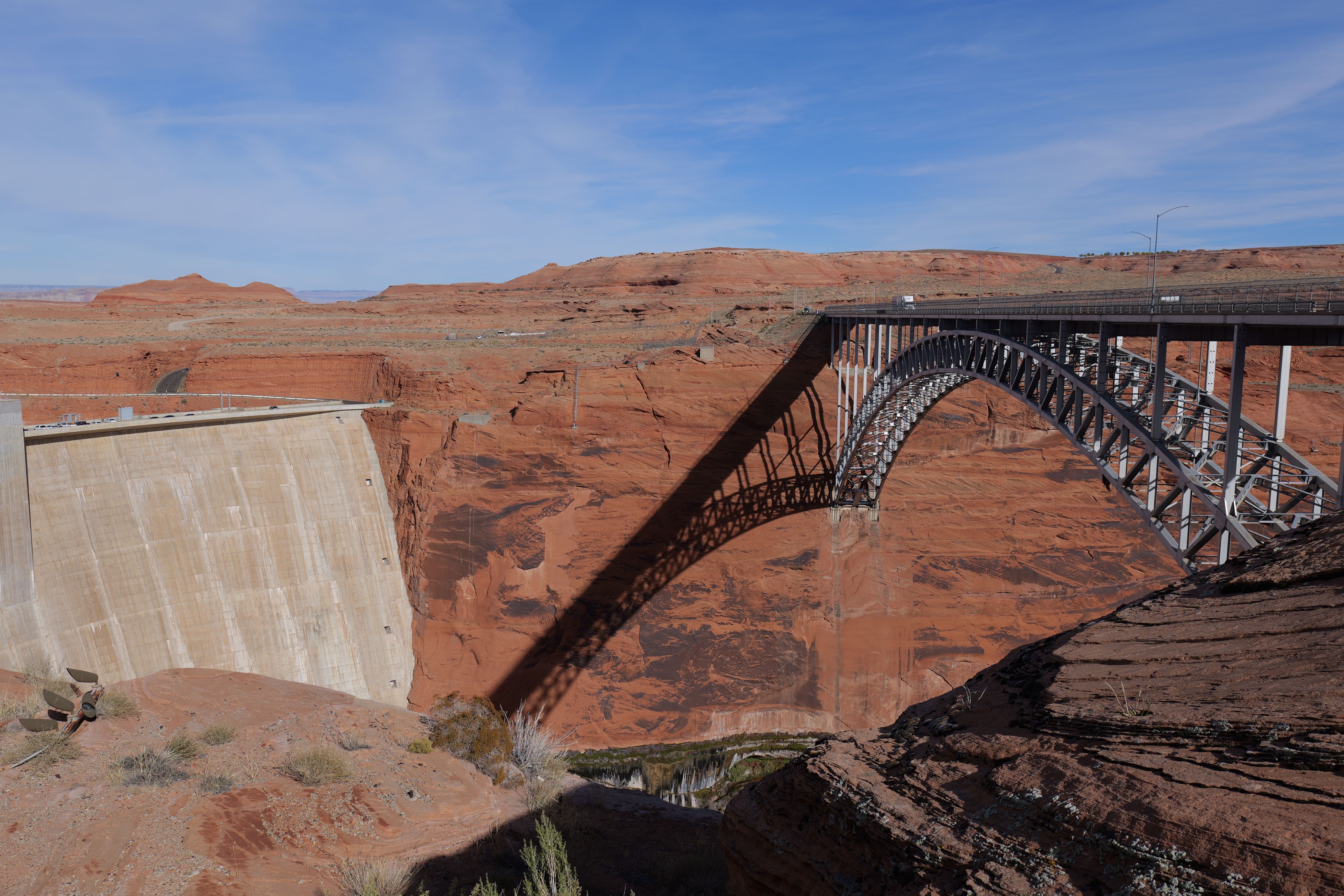 View of the Glen Canyon Dam Bridge in Coconino County, Arizona, USA ...