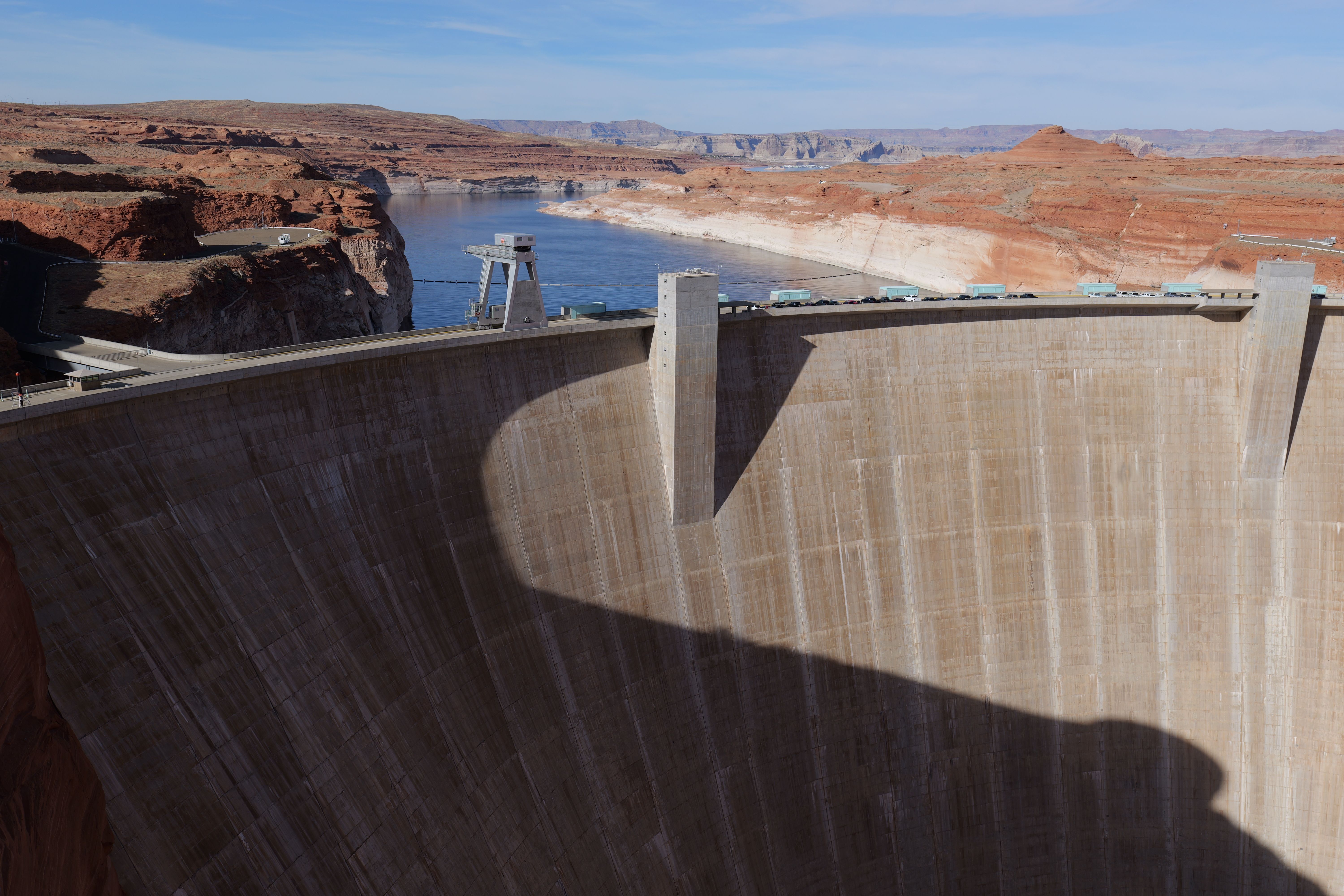 A large dam with a large water reservoir · Free Stock Photo