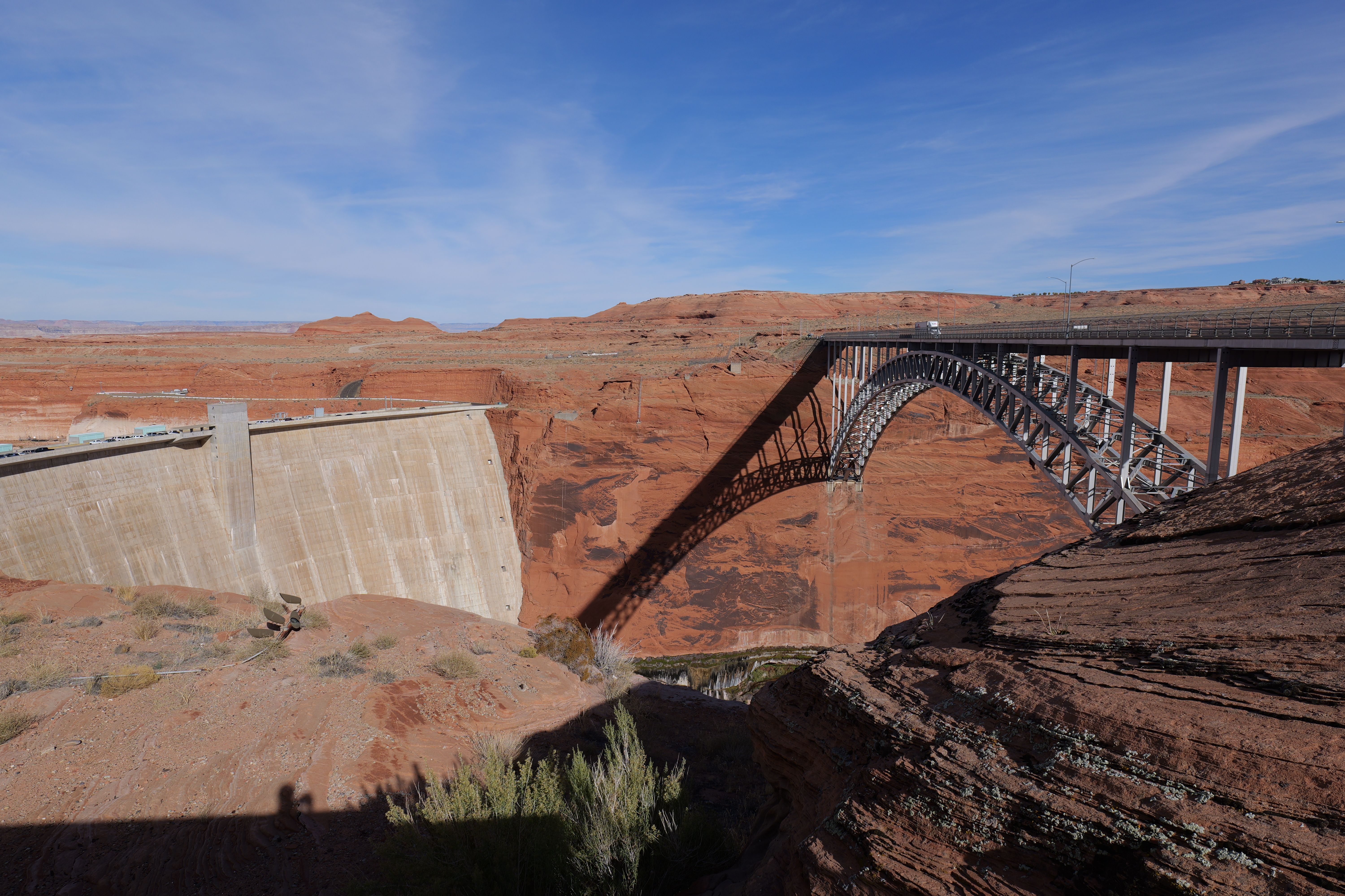View of the Glen Canyon Dam Bridge in Coconino County, Arizona, USA ...