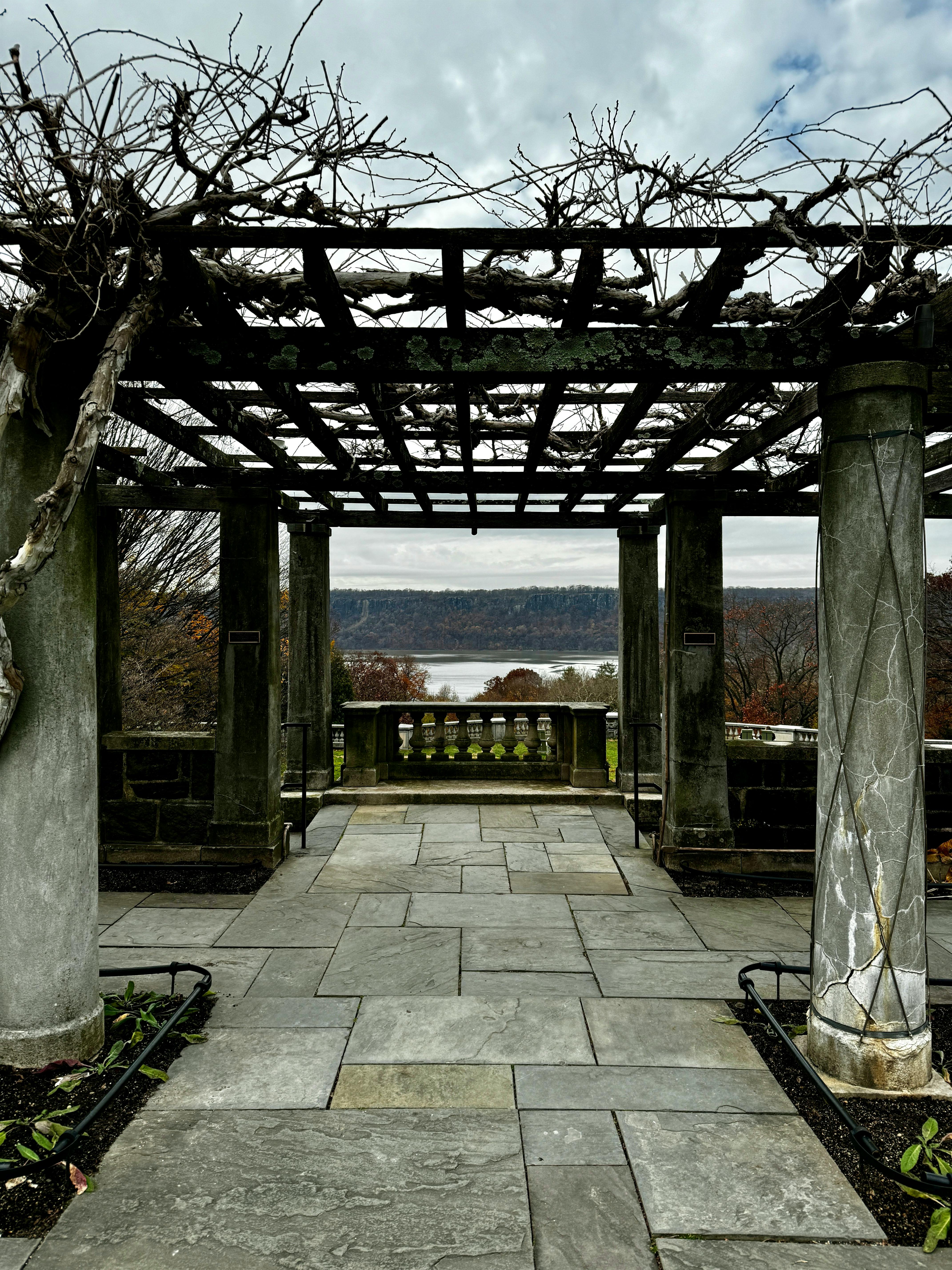 Pergola in Garden overlooking River in Autumn · Free Stock Photo