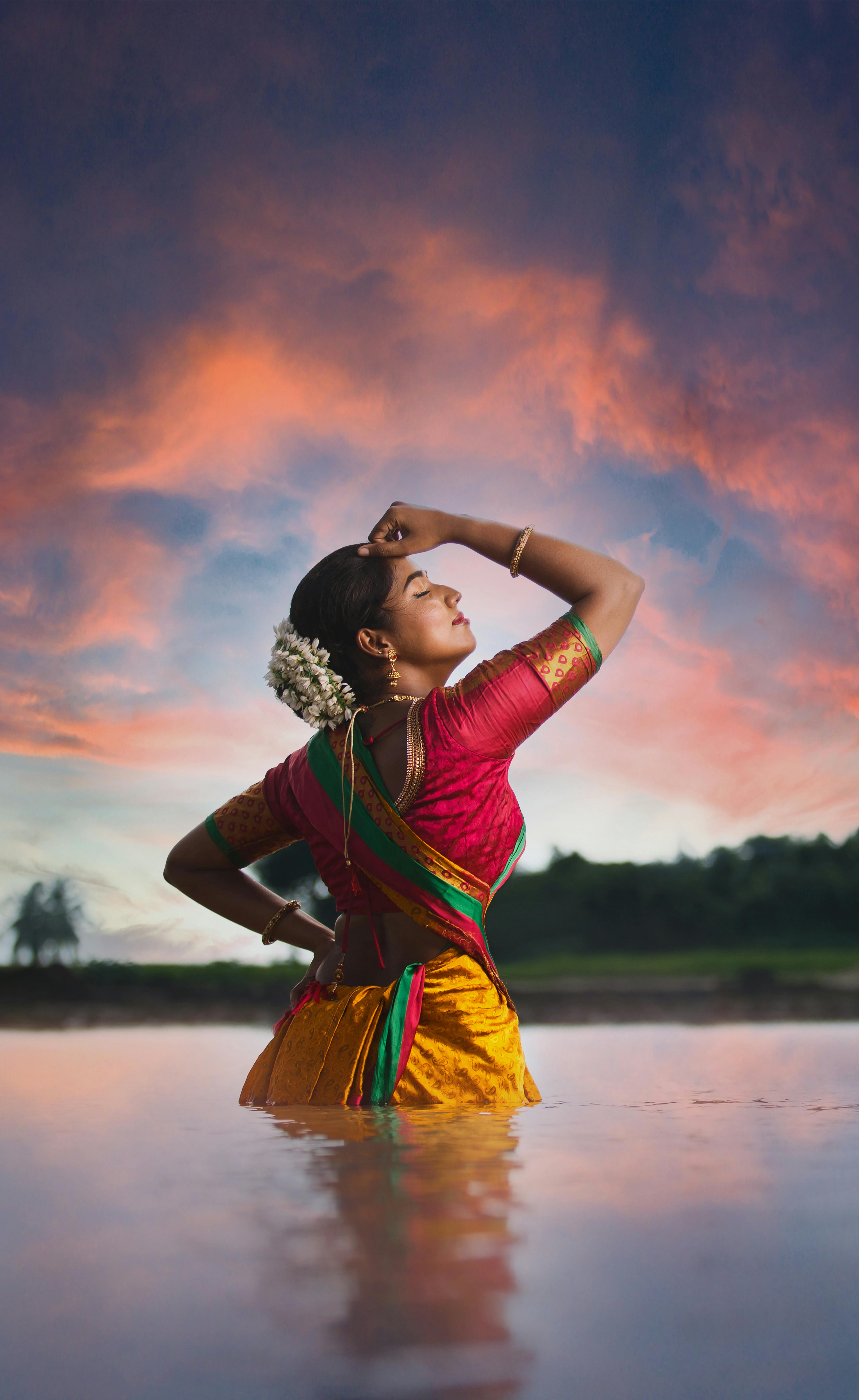 Khasi Dancer in Traditional Costume with Feathers on Orange Hat · Free ...