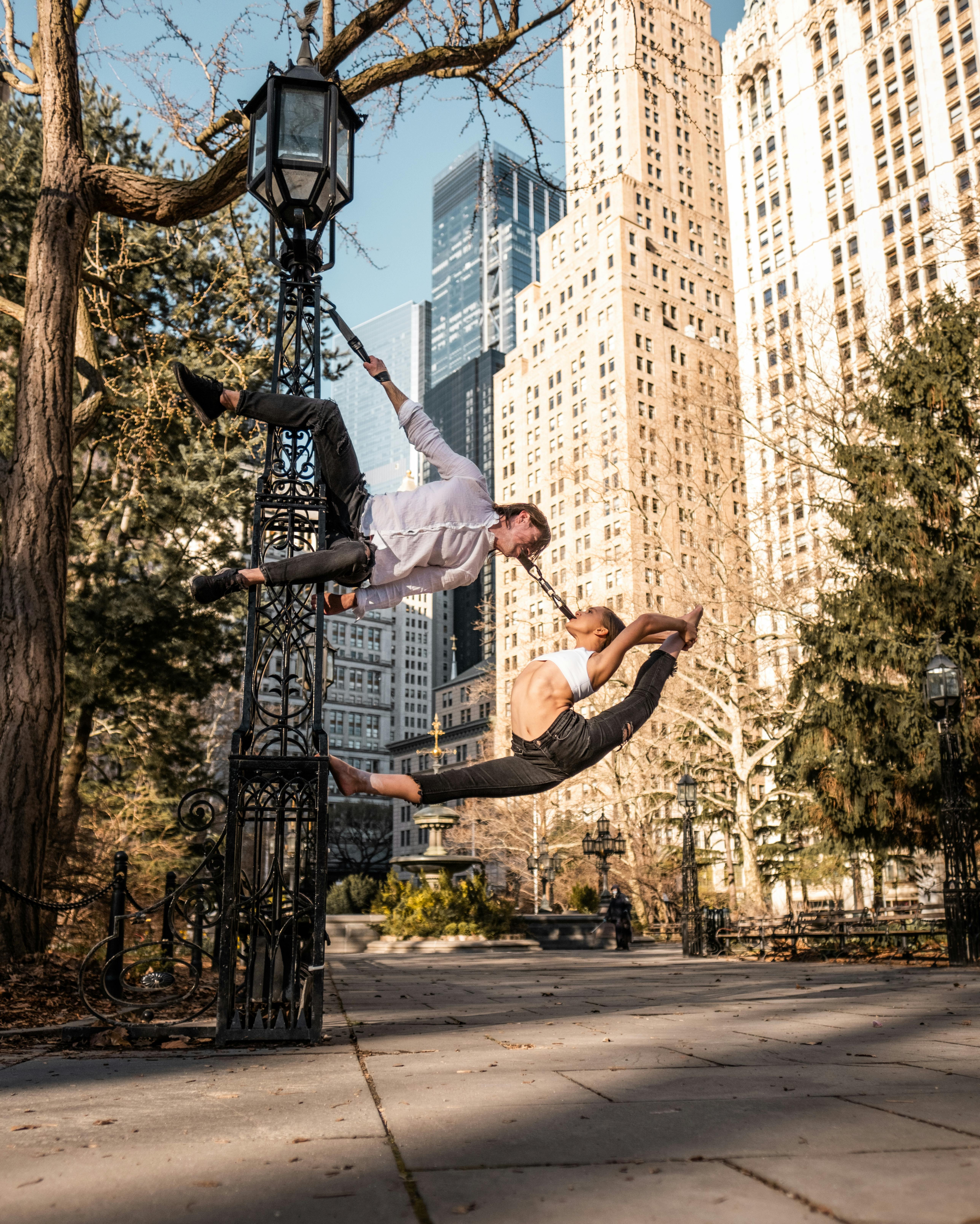 Aerialist During Hair Hang · Free Stock Photo