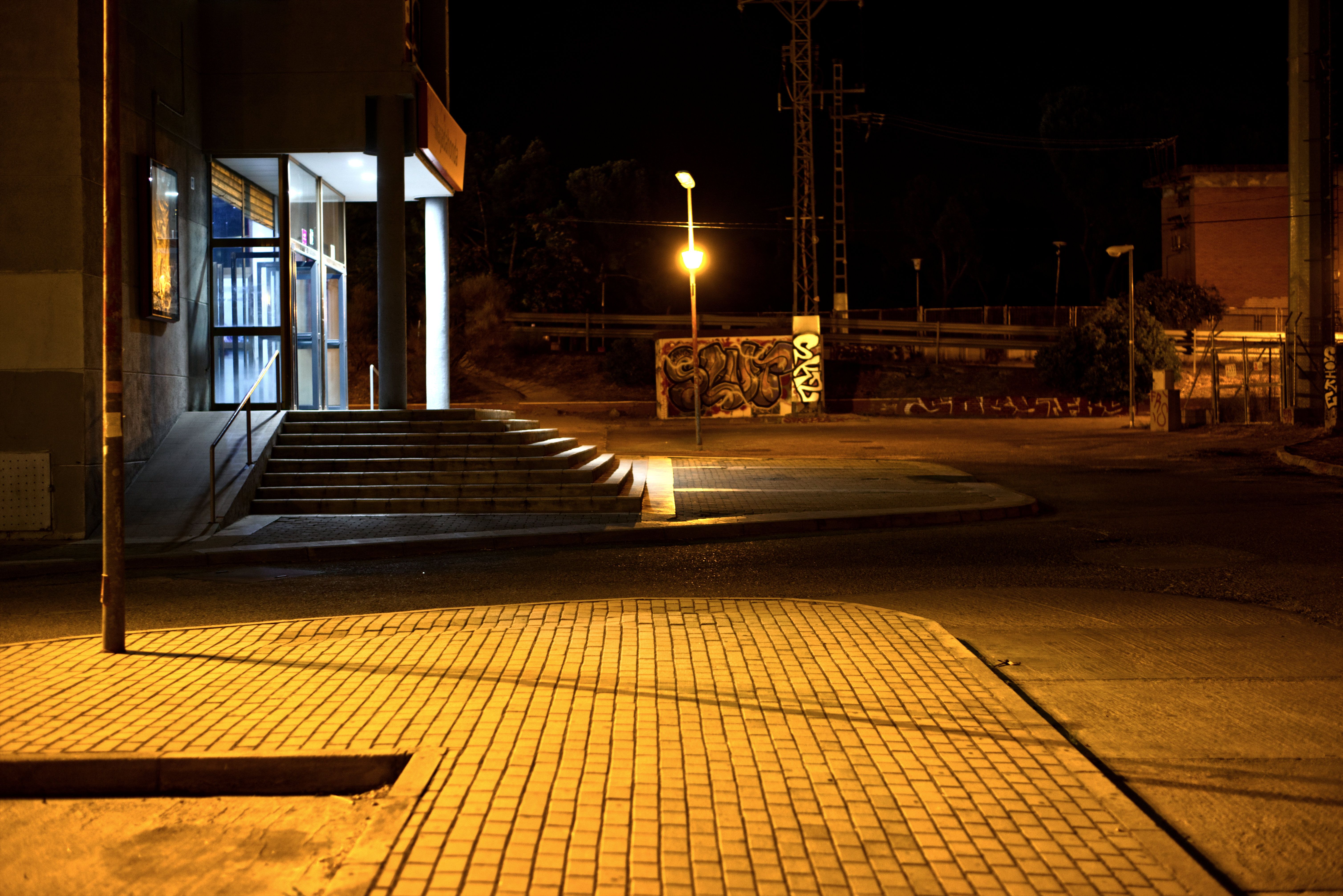 Illuminated Hospital at Night · Free Stock Photo