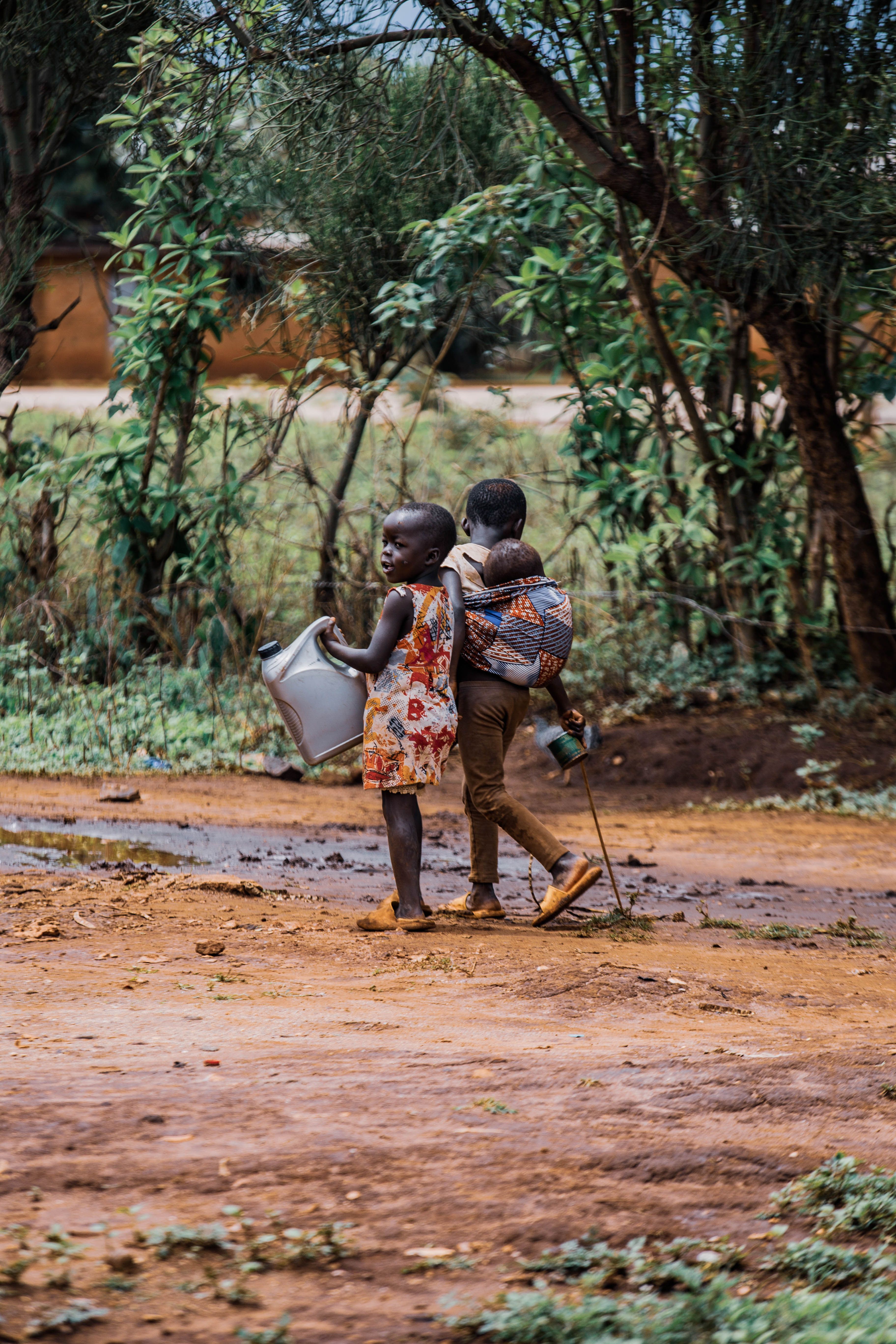Children Walking in Village · Free Stock Photo