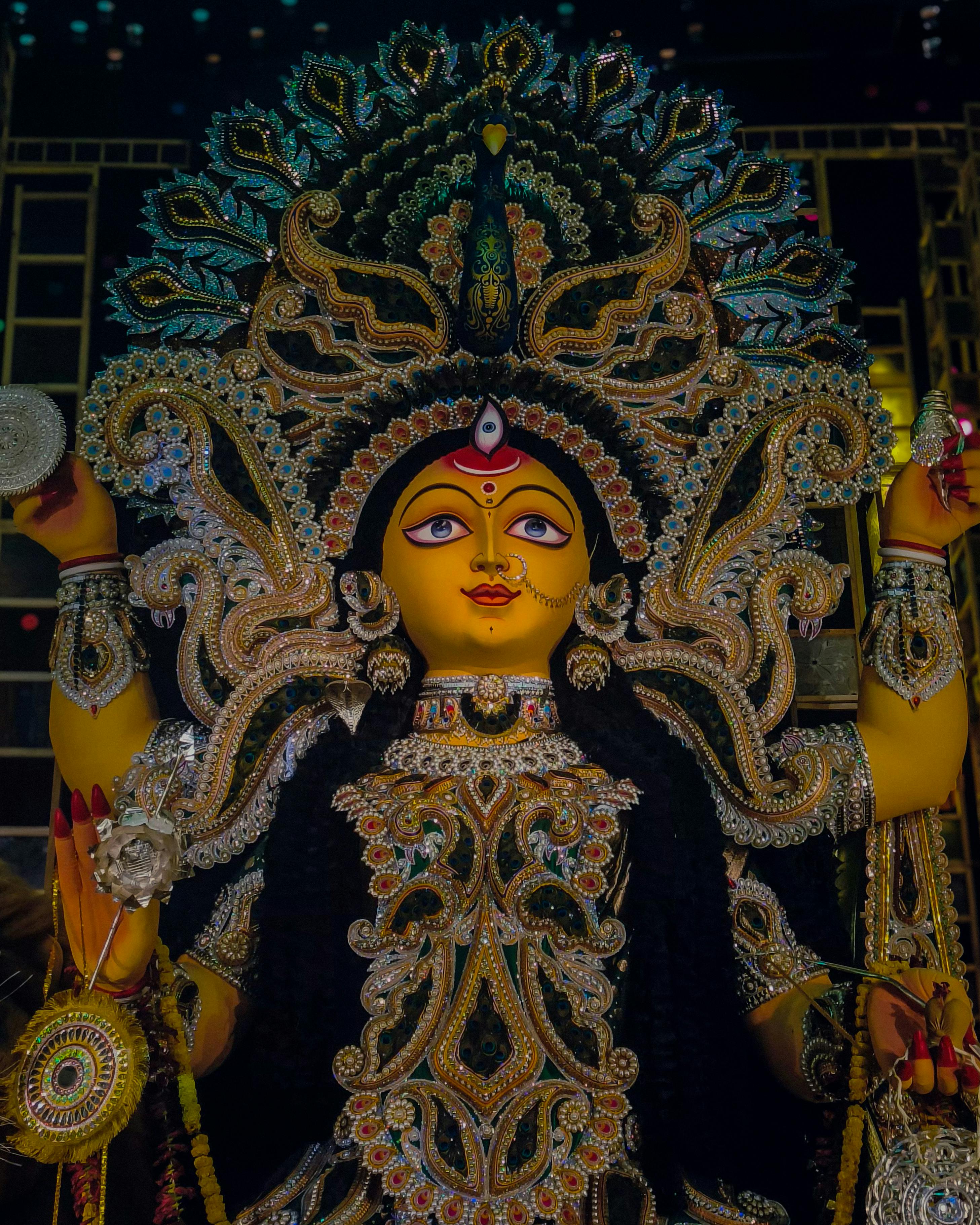 Buddha Statue in the Hindu Dev Mandir Temple of Bangkok · Free Stock Photo