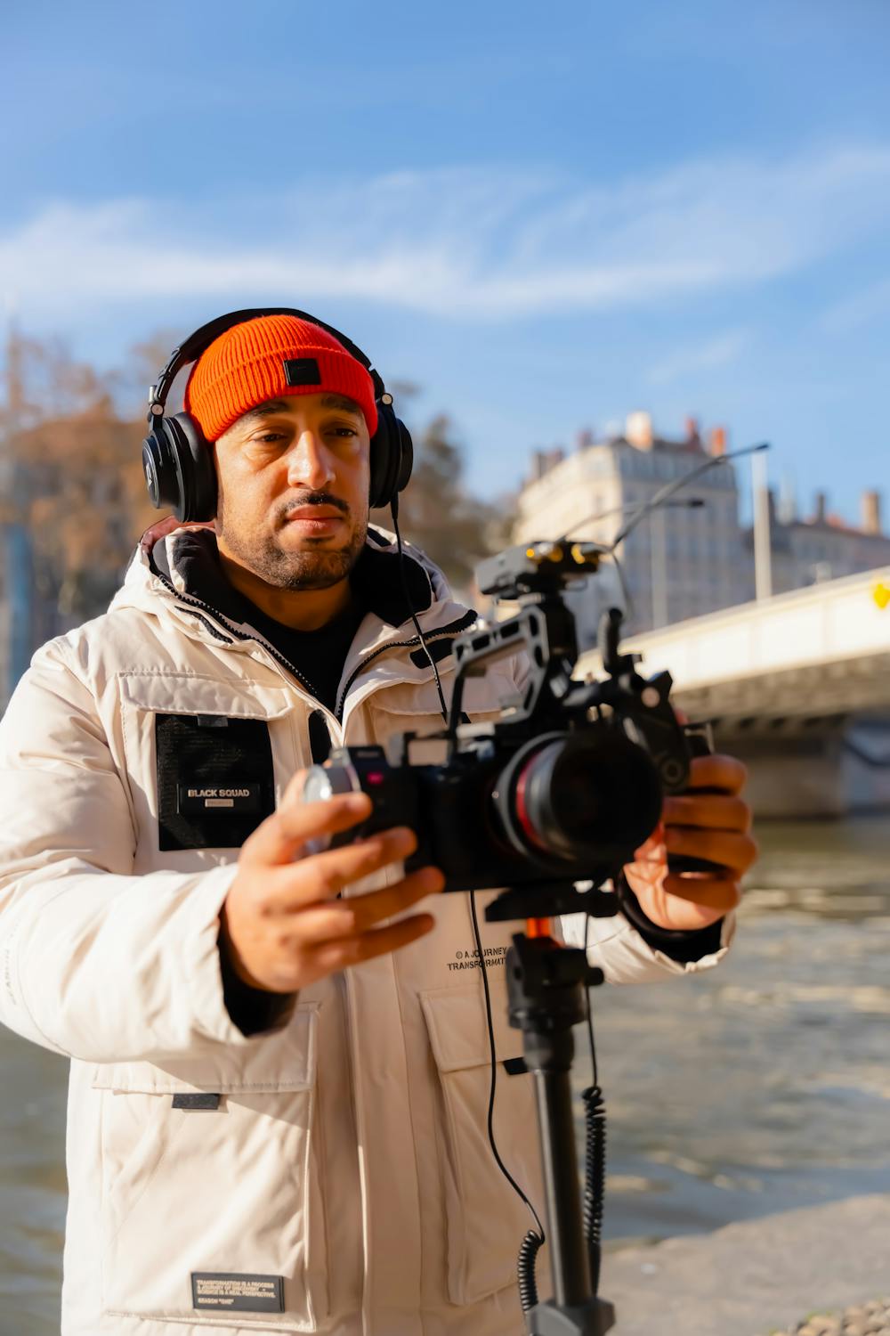 Cameraman Standing and Filming · Free Stock Photo Cameraman Standing and Filming · Free Stock Photo