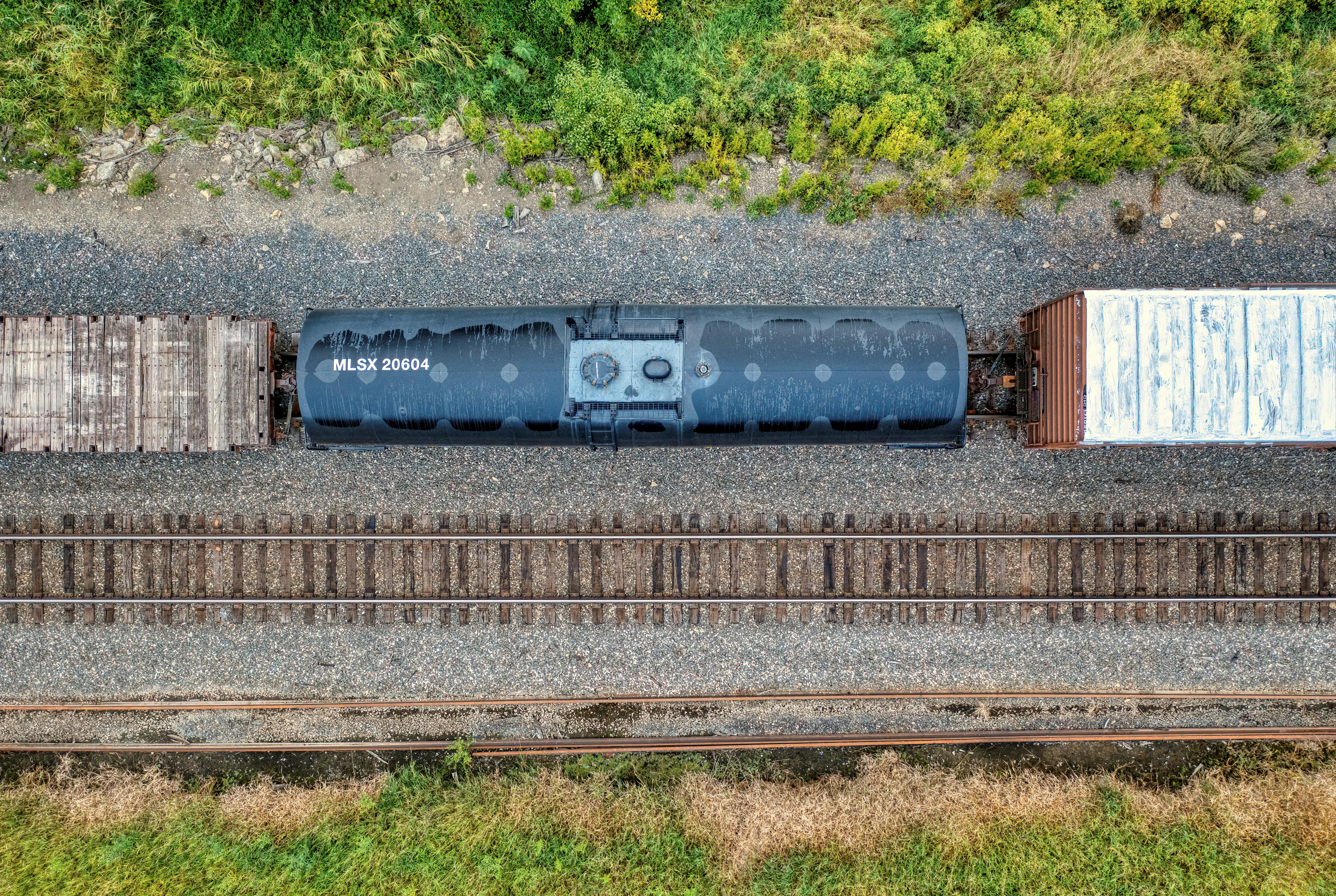 Top View of a Train on the Railway Tracks · Free Stock Photo