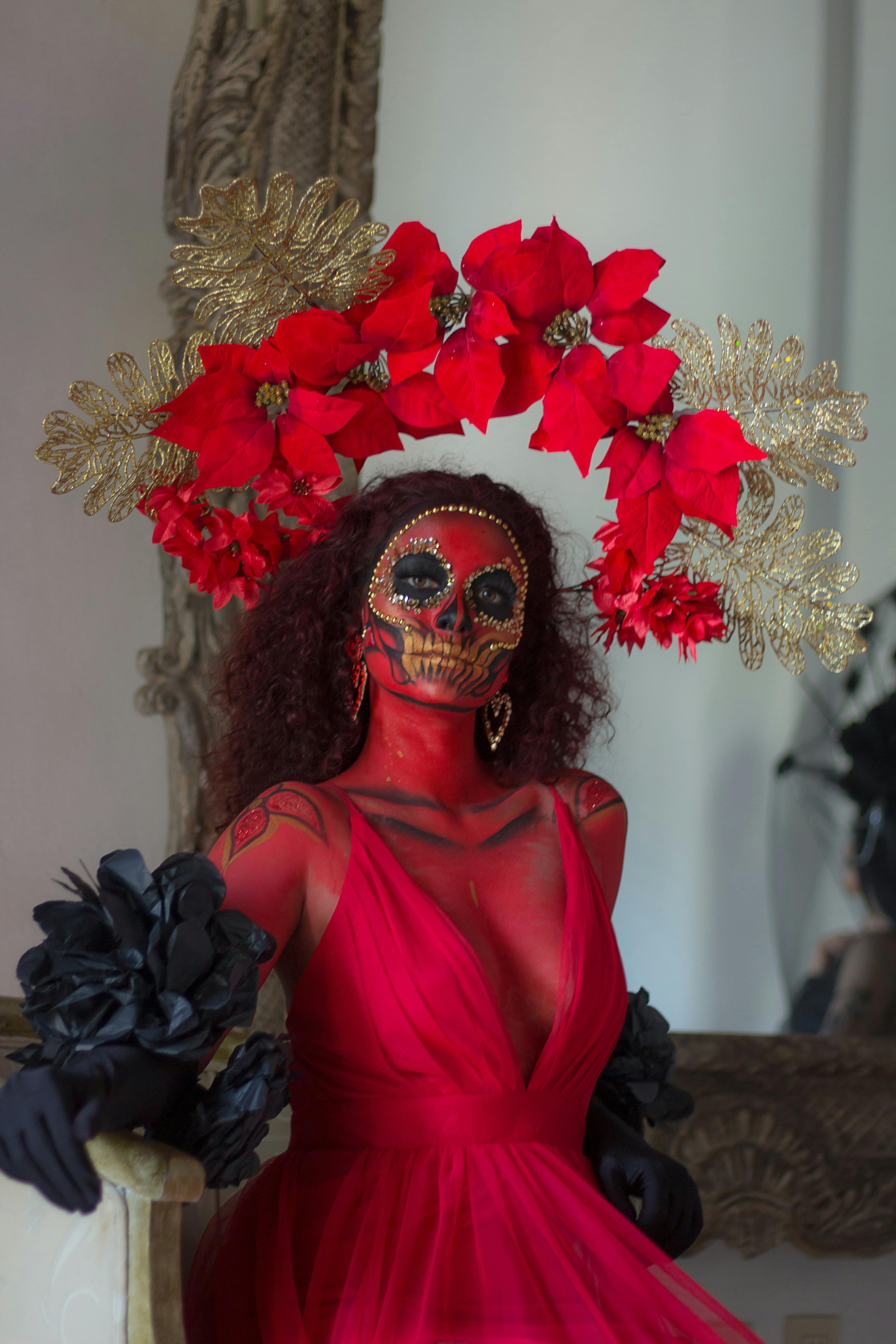Teenage Girls Standing in their Traditional Wear Holding a Mexico Flag ...