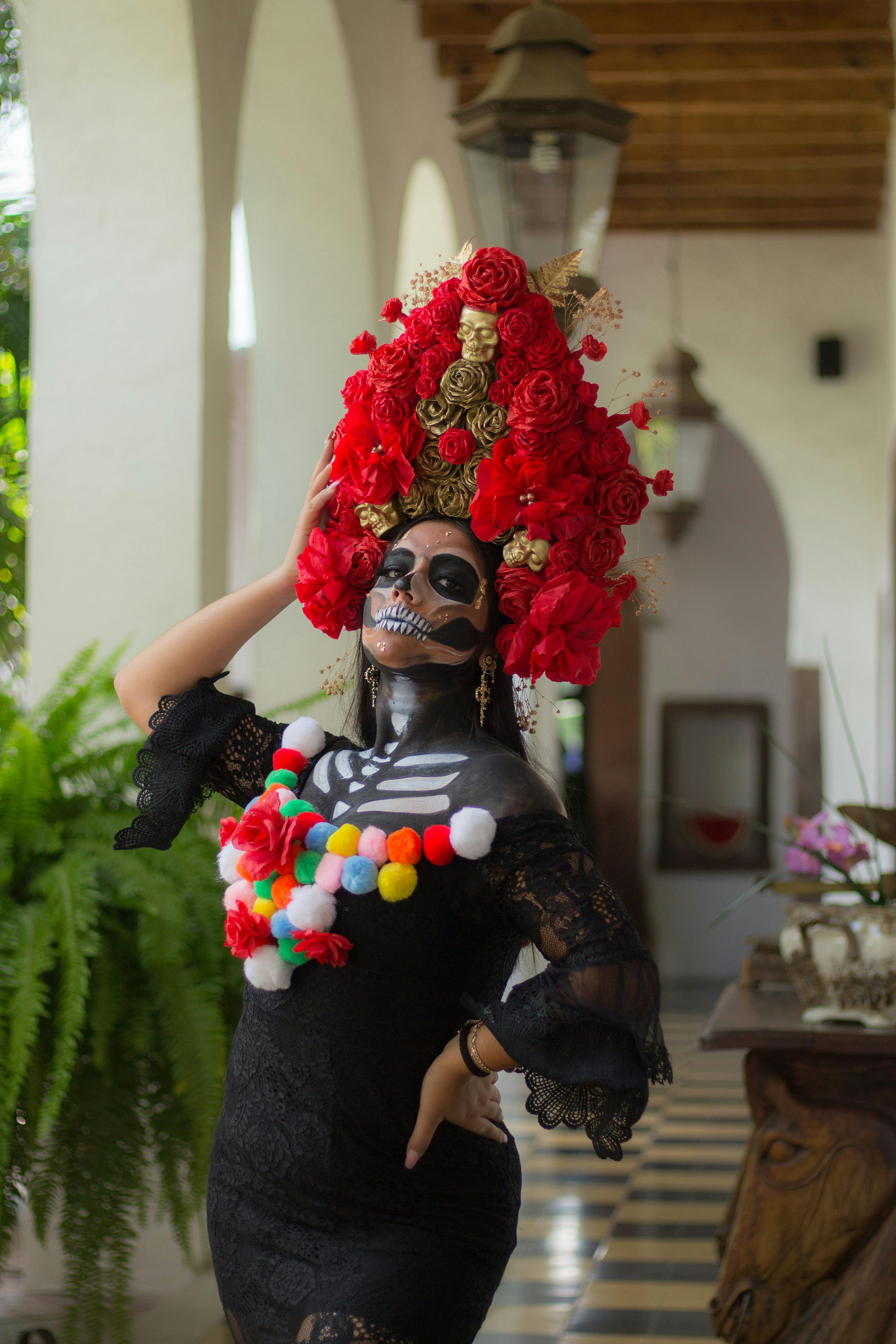 Teenage Girls Standing in their Traditional Wear Holding a Mexico Flag ...