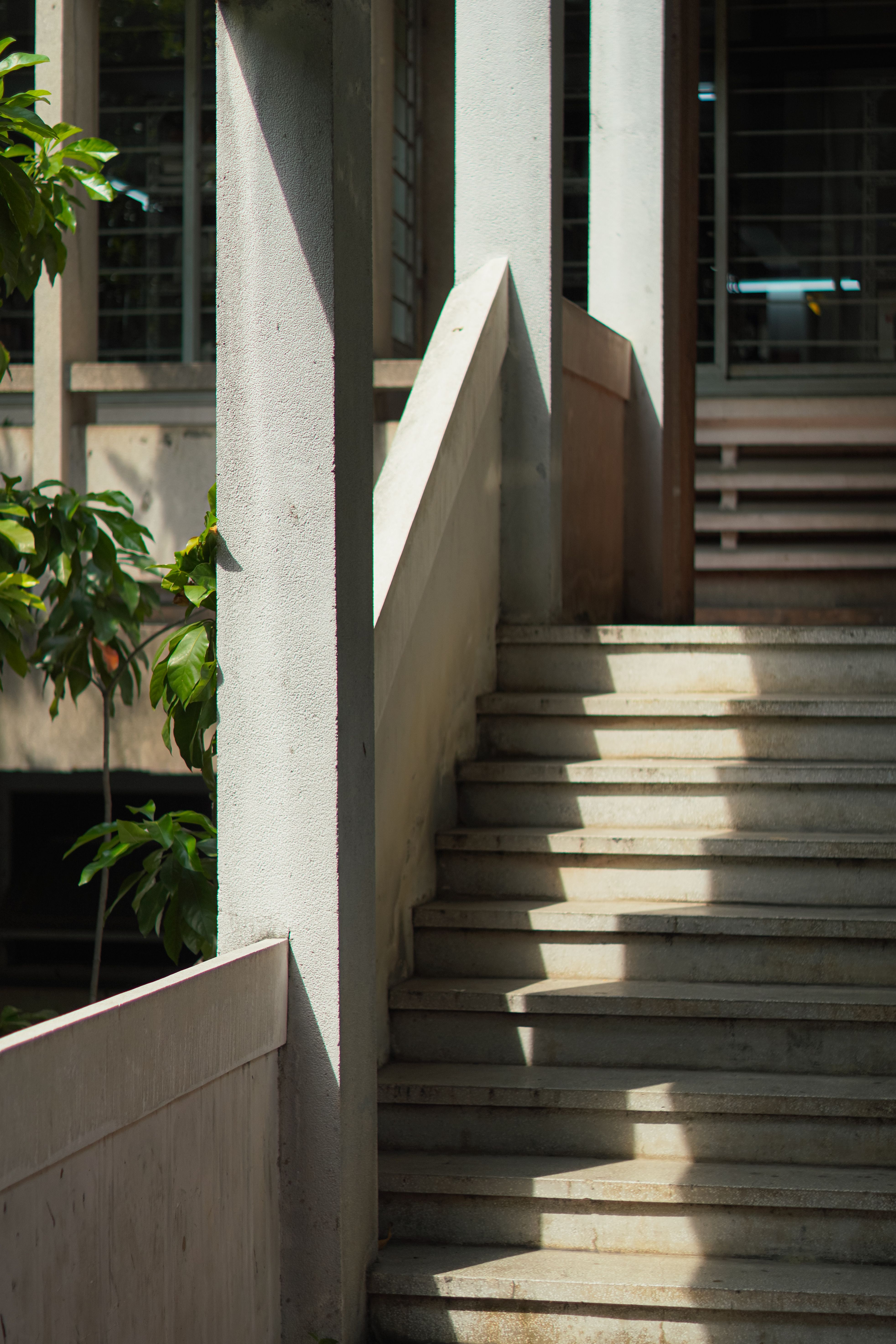 Sun Shining on the Steps Outside of a Building · Free Stock Photo