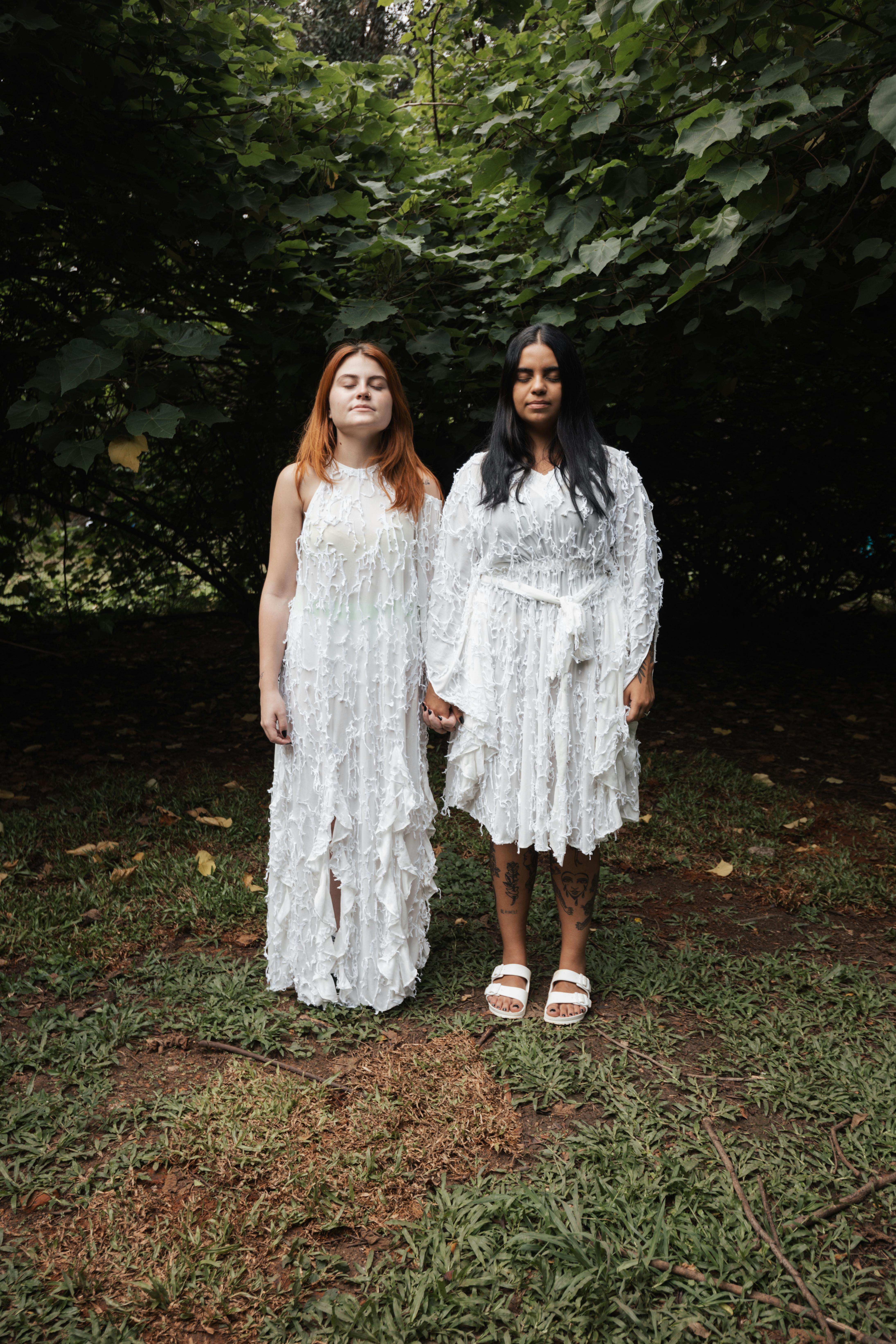Woman in Dress Standing among Plants · Free Stock Photo