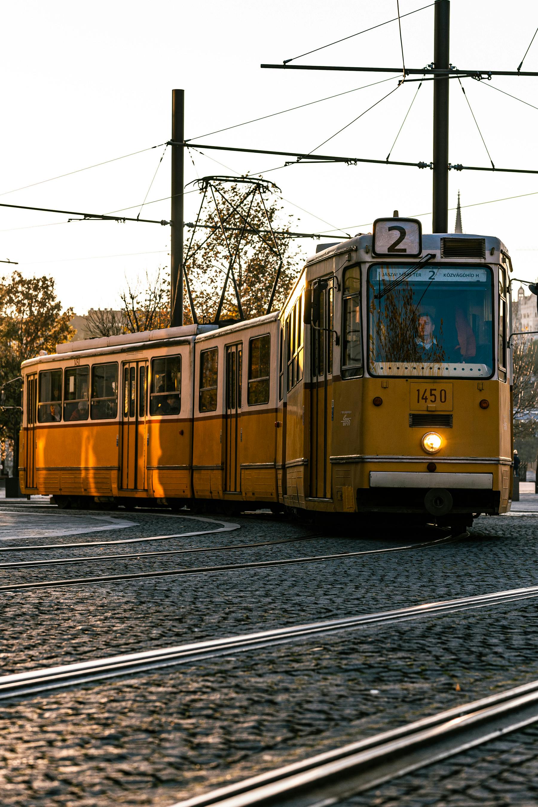 A Yellow Tram on the Tramway in City · Free Stock Photo