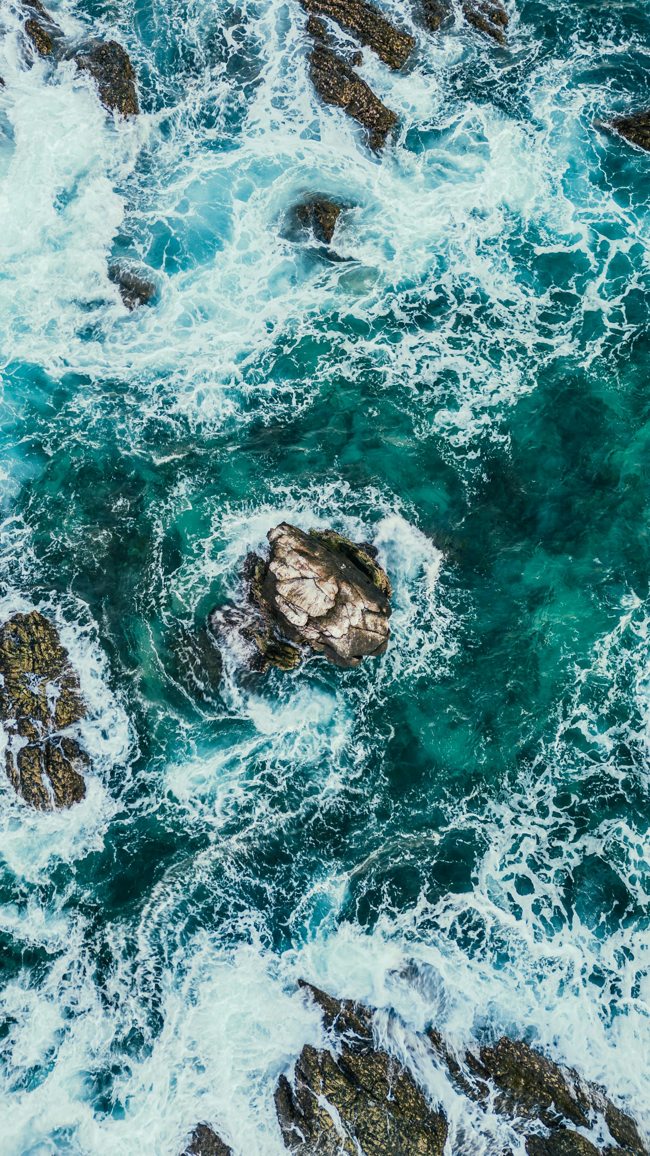 Birds Eye View of Sunlit Sea Shore · Free Stock Photo