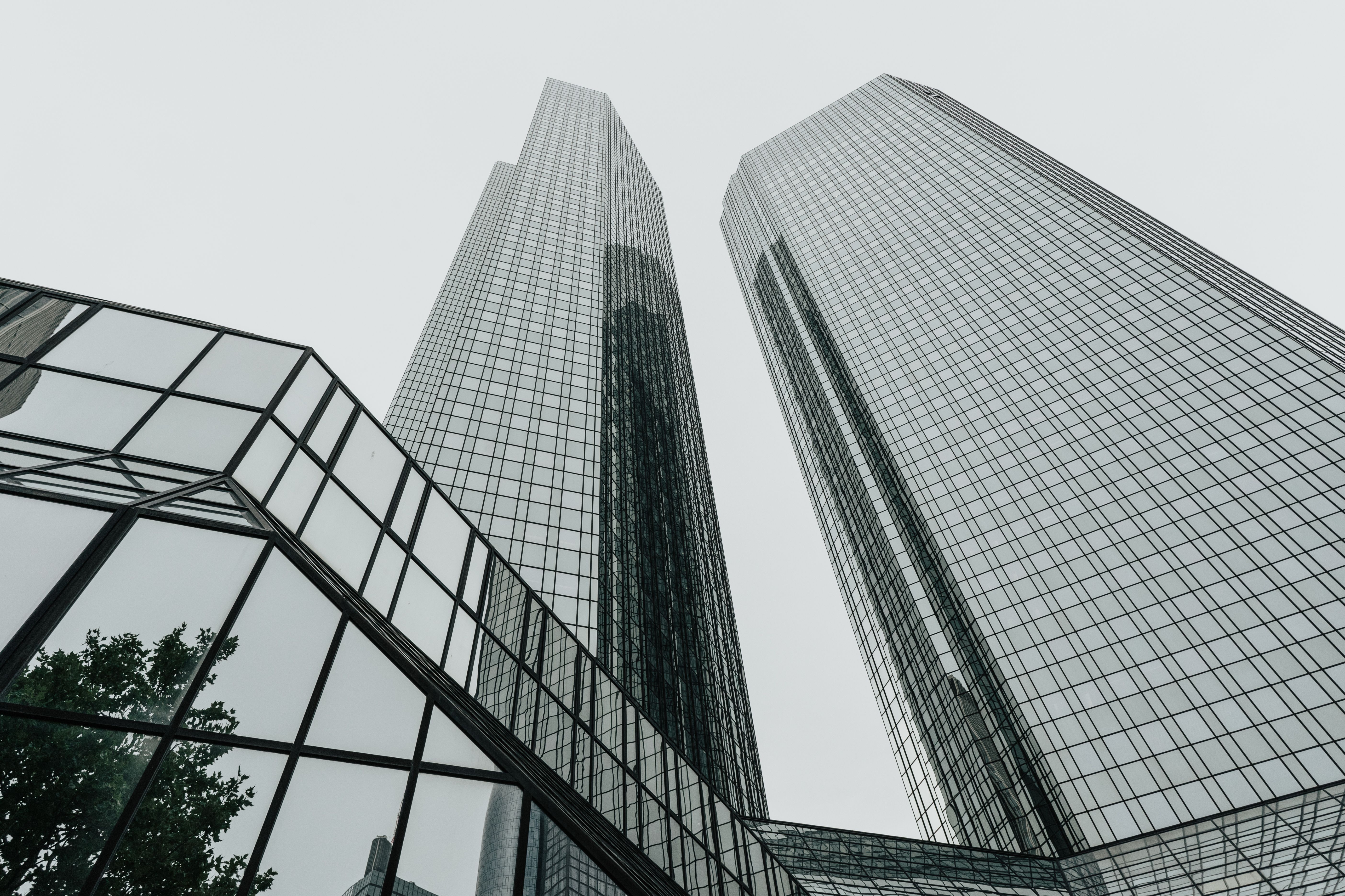 Low Angle Shot of Modern Skyscrapers in City · Free Stock Photo