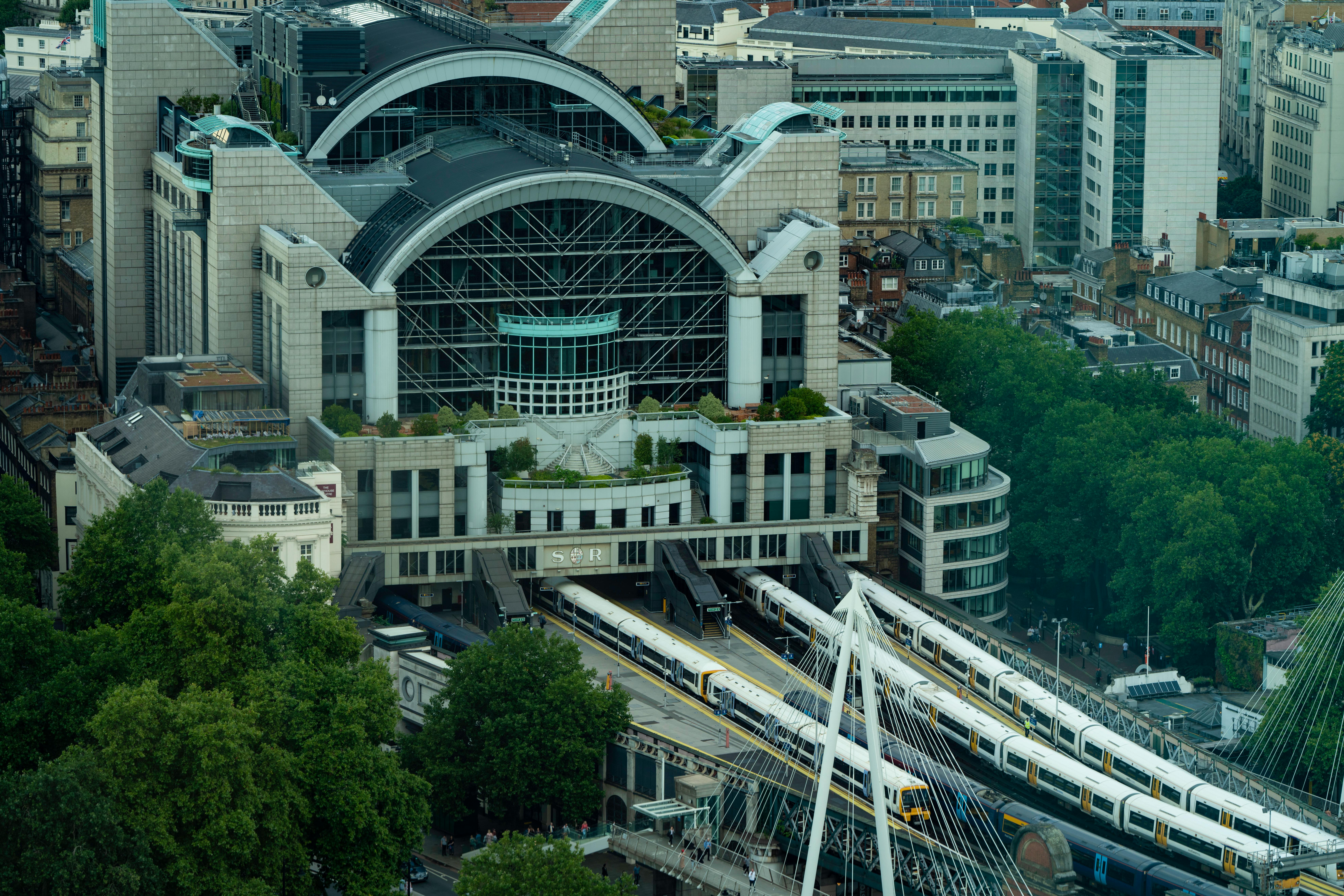 Charing Cross Station over the Thames, London, England, United Kingdom ...