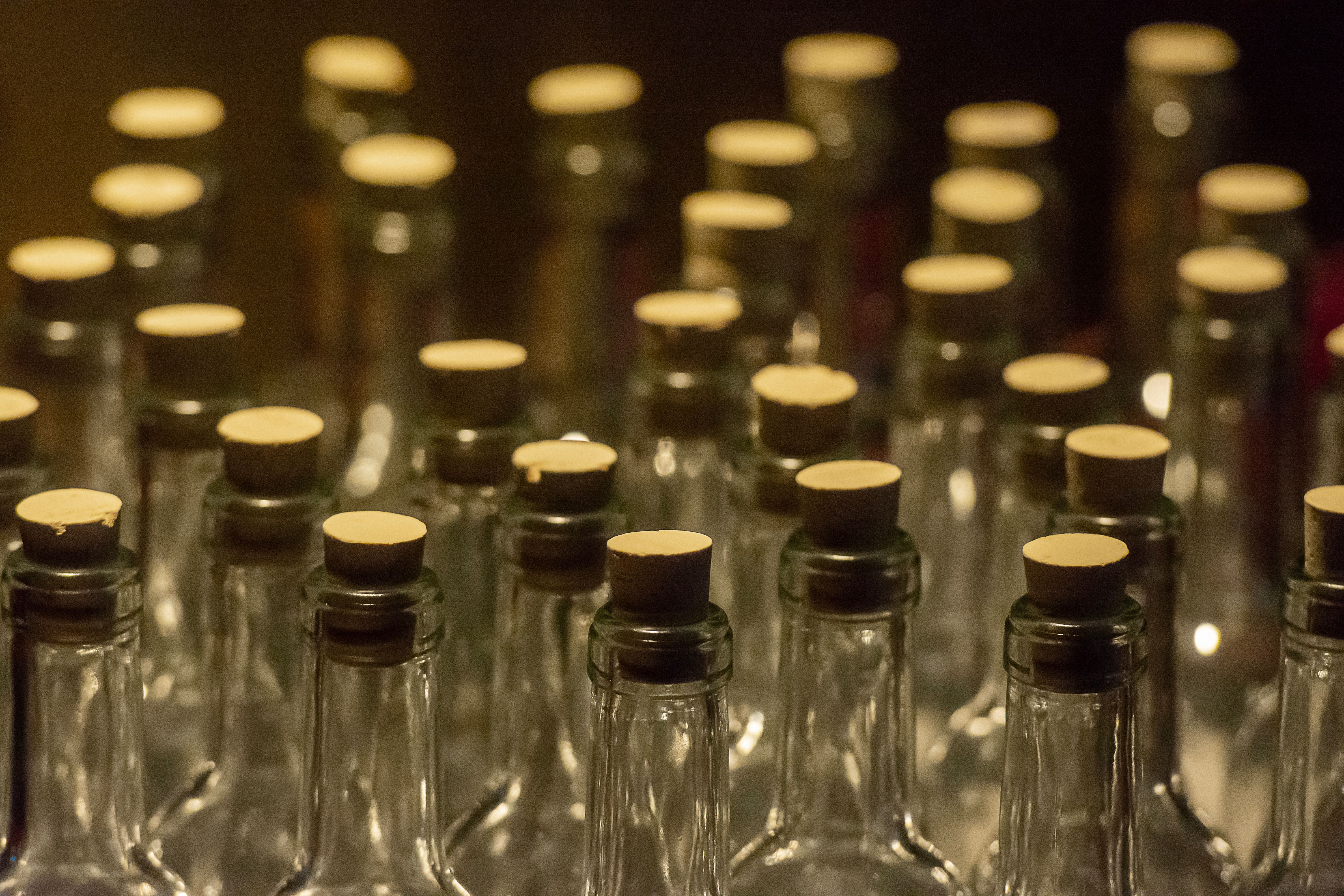 Close-up of Corked Glass Bottles · Free Stock Photo