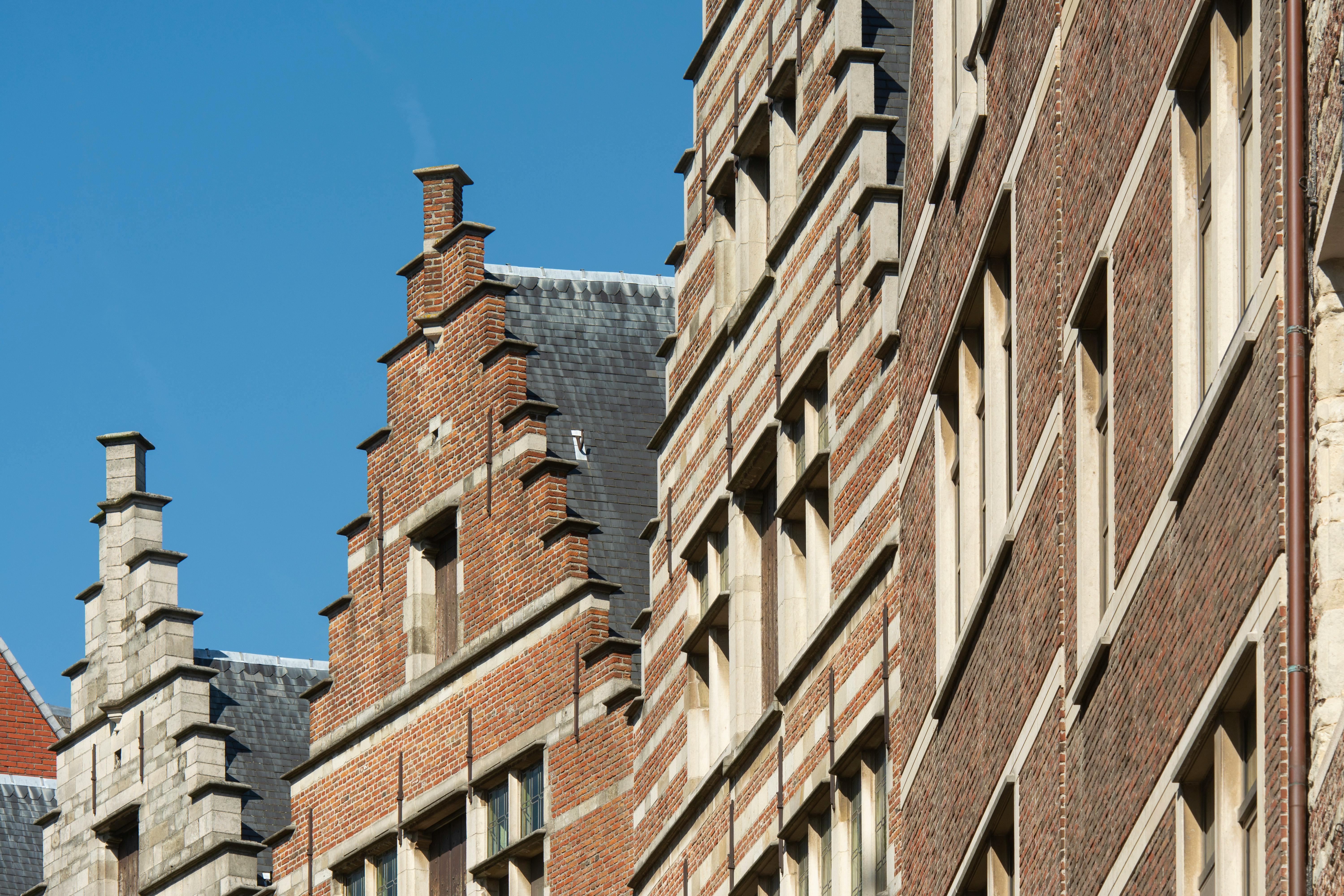 Facade of Historical Buildings in Antwerp, Belgium · Free Stock Photo