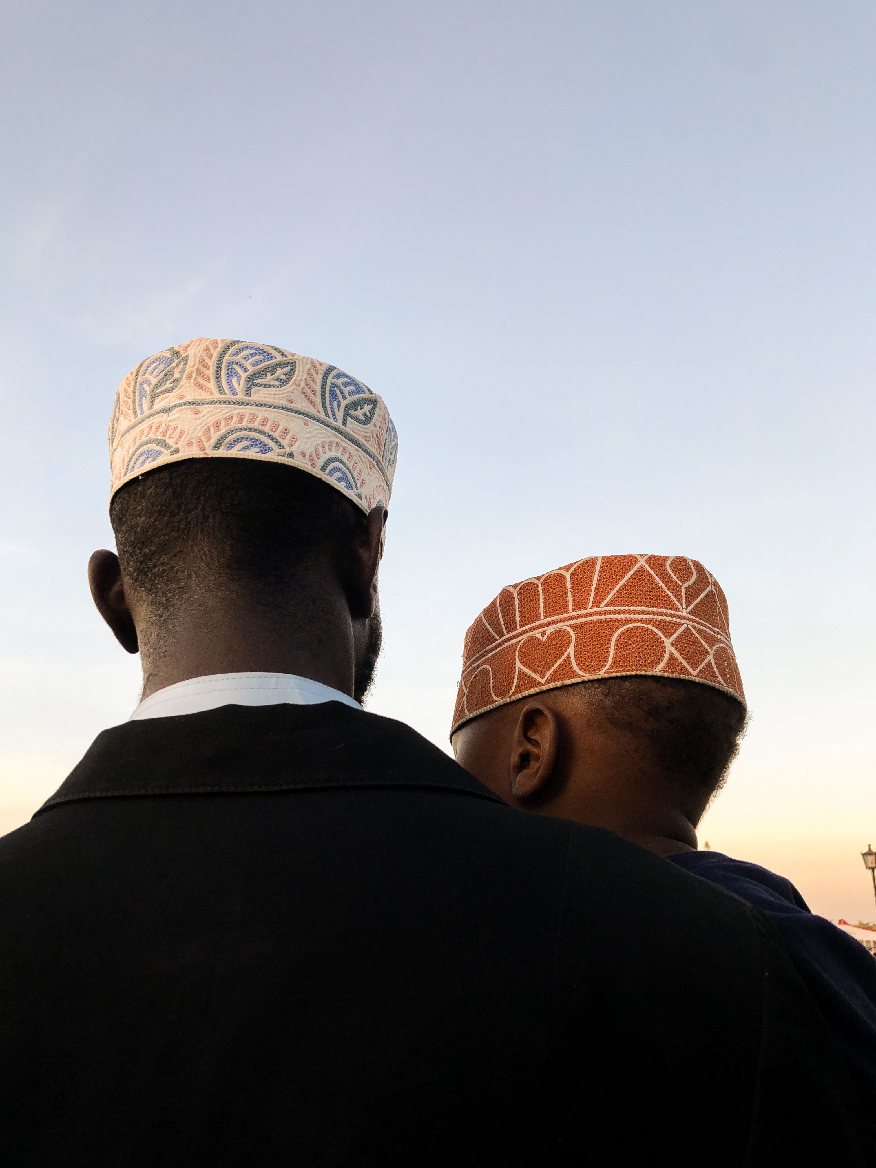 Back View of Men in Traditional Hats · Free Stock Photo