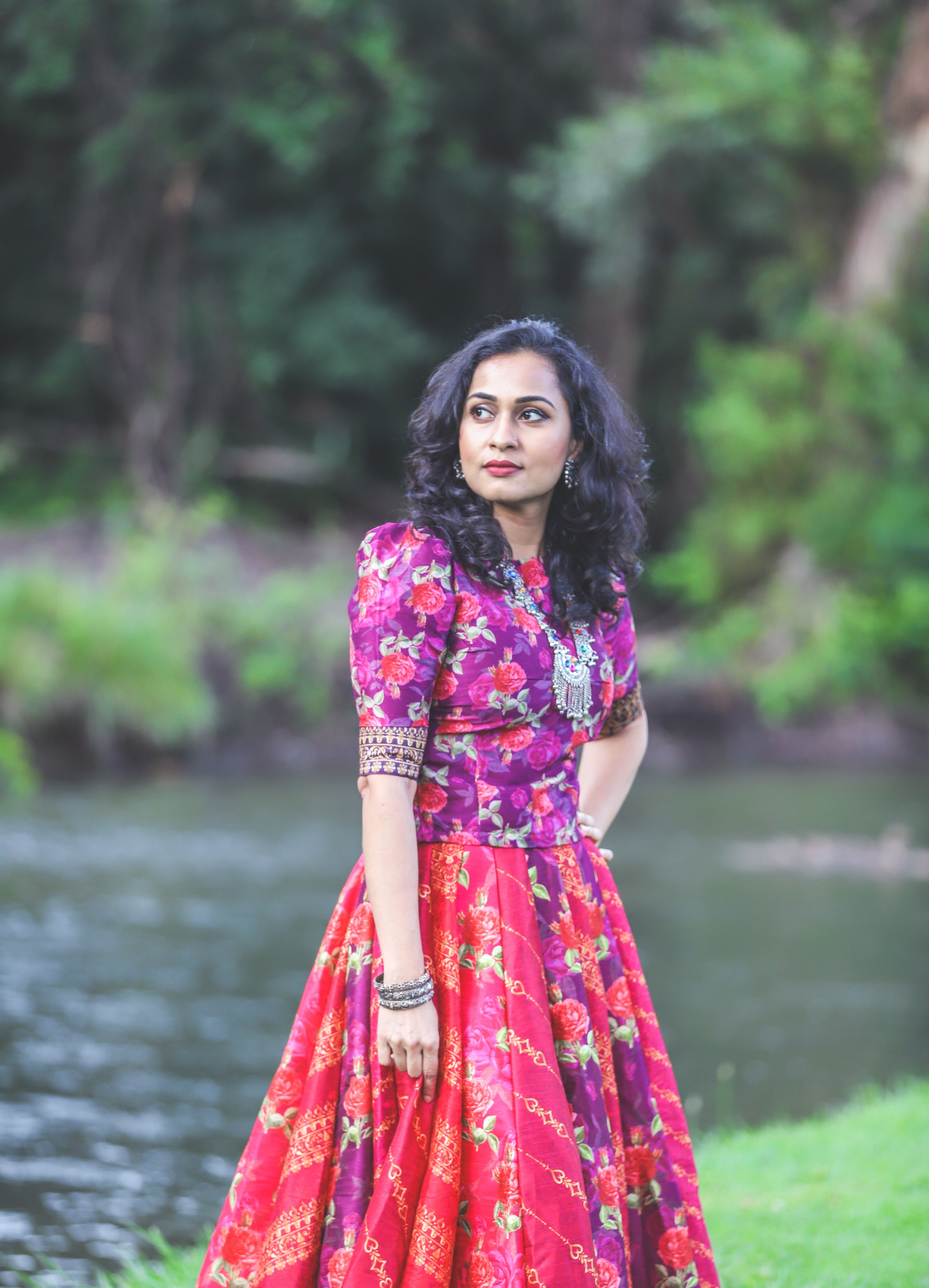 Beautiful Woman Wearing Colorful Dress · Free Stock Photo