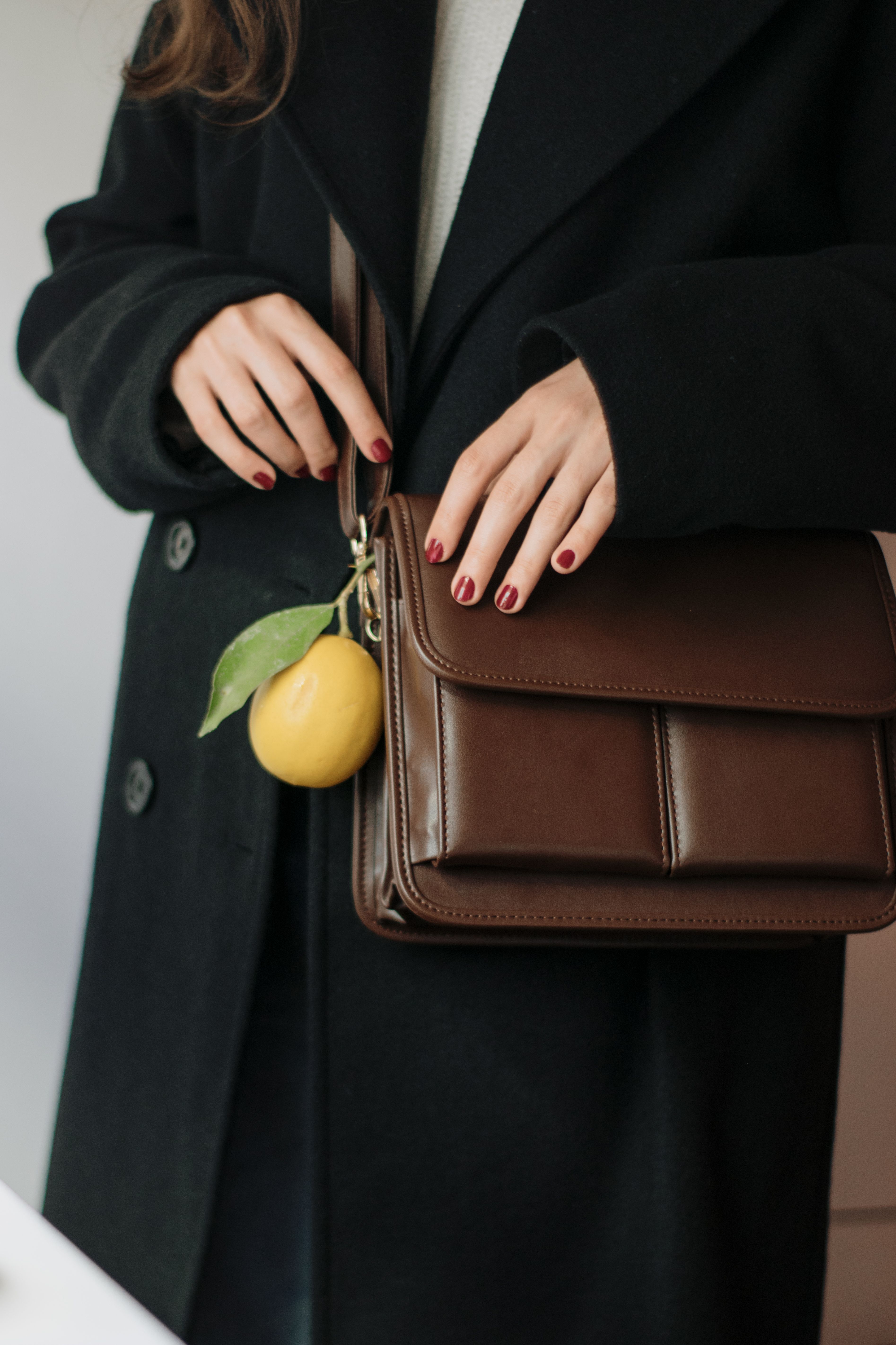 Woman Wearing Brown Leather Bag and Coat · Free Stock Photo
