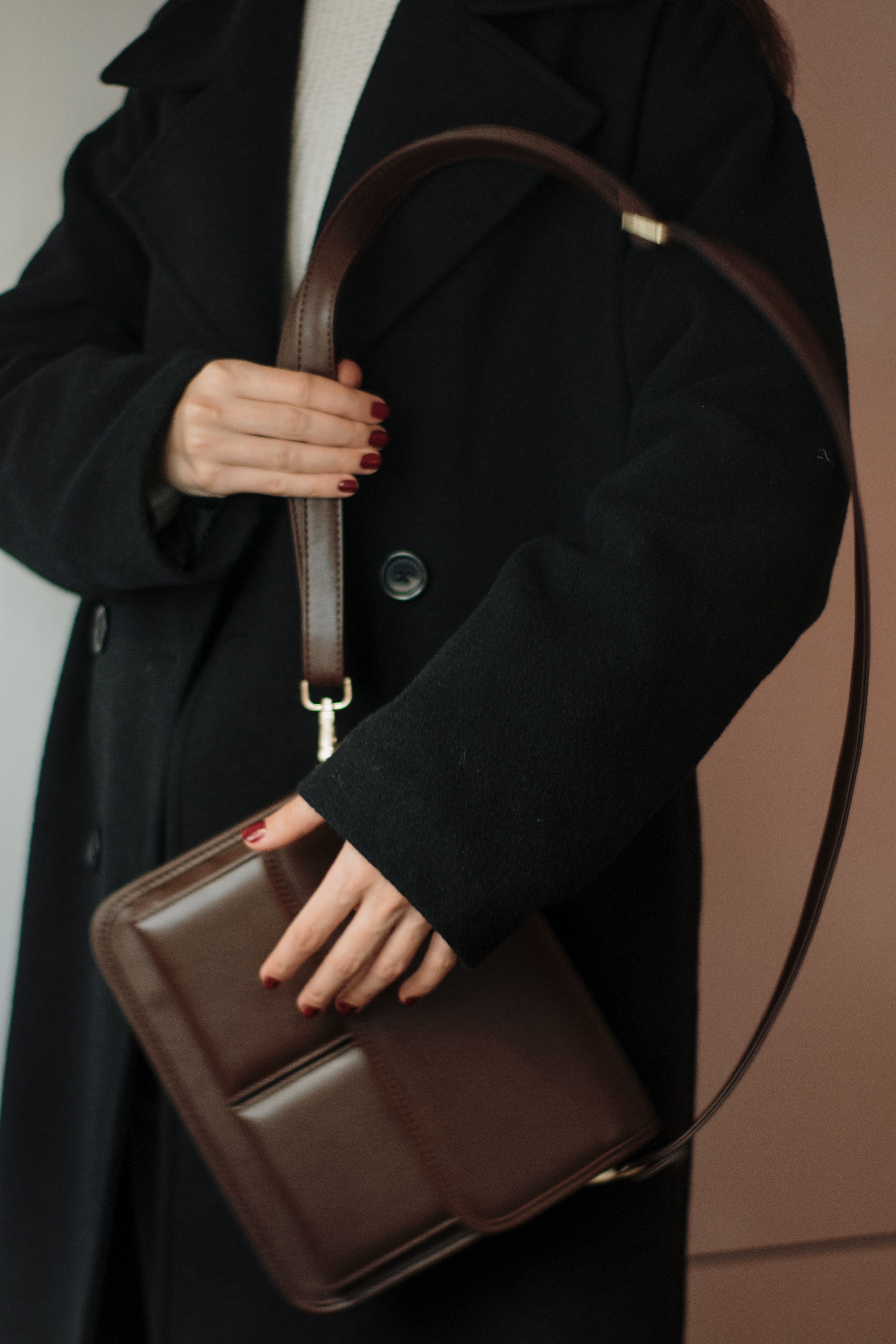 Woman Wearing Brown Leather Bag and Coat · Free Stock Photo