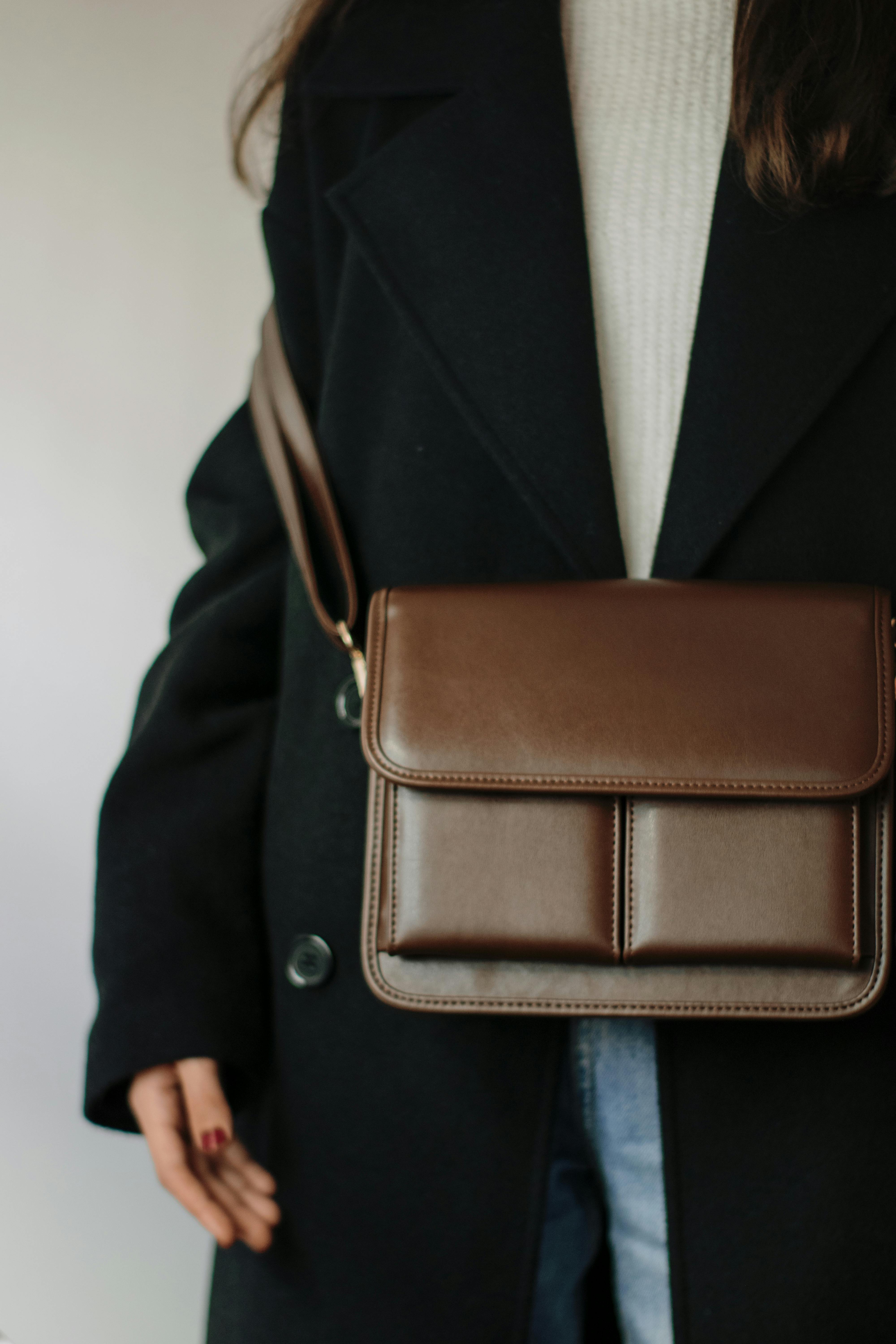 Woman Wearing Brown Leather Bag and Coat · Free Stock Photo