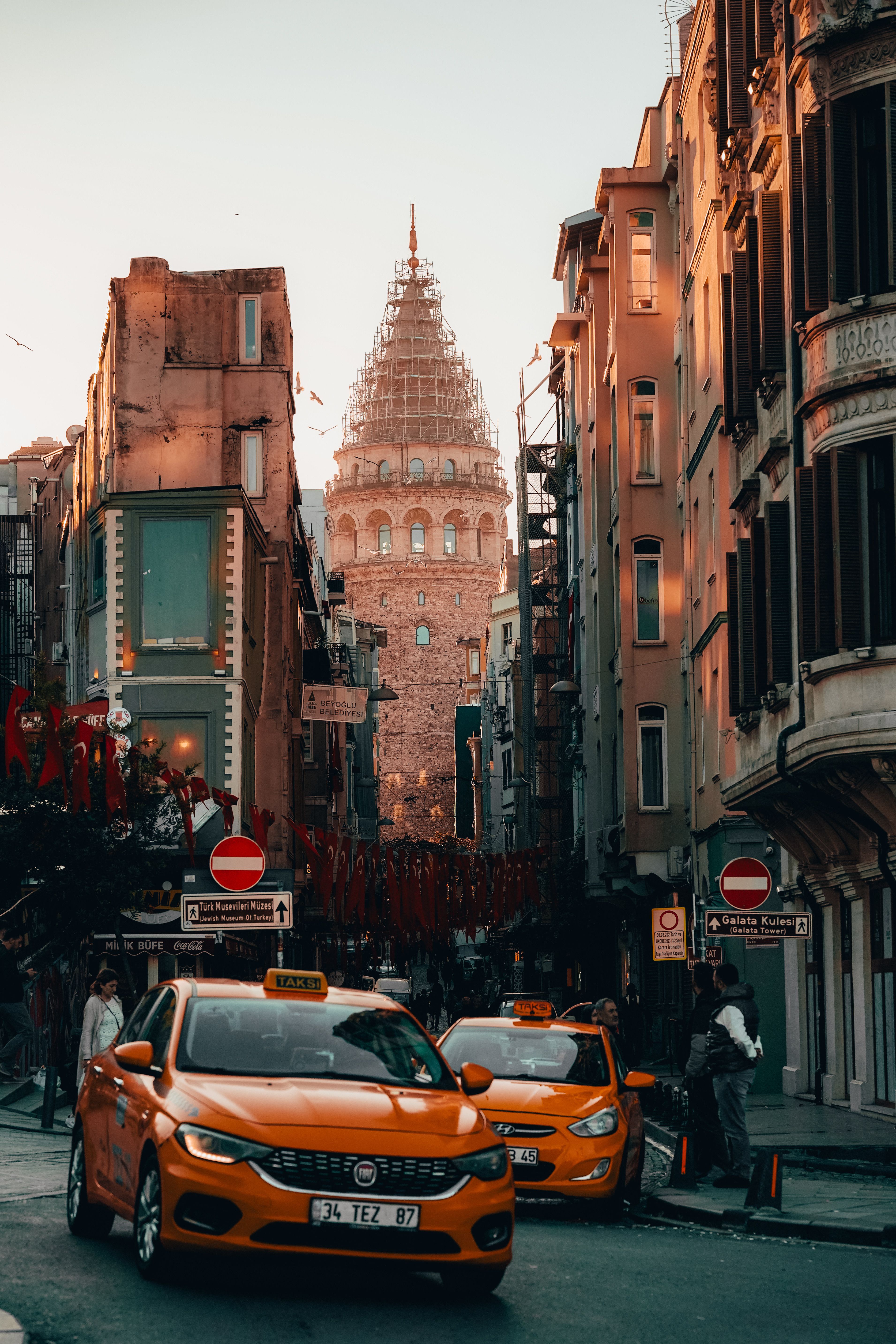 Street in Istanbul with a View of Galata Tower in the Distance · Free ...