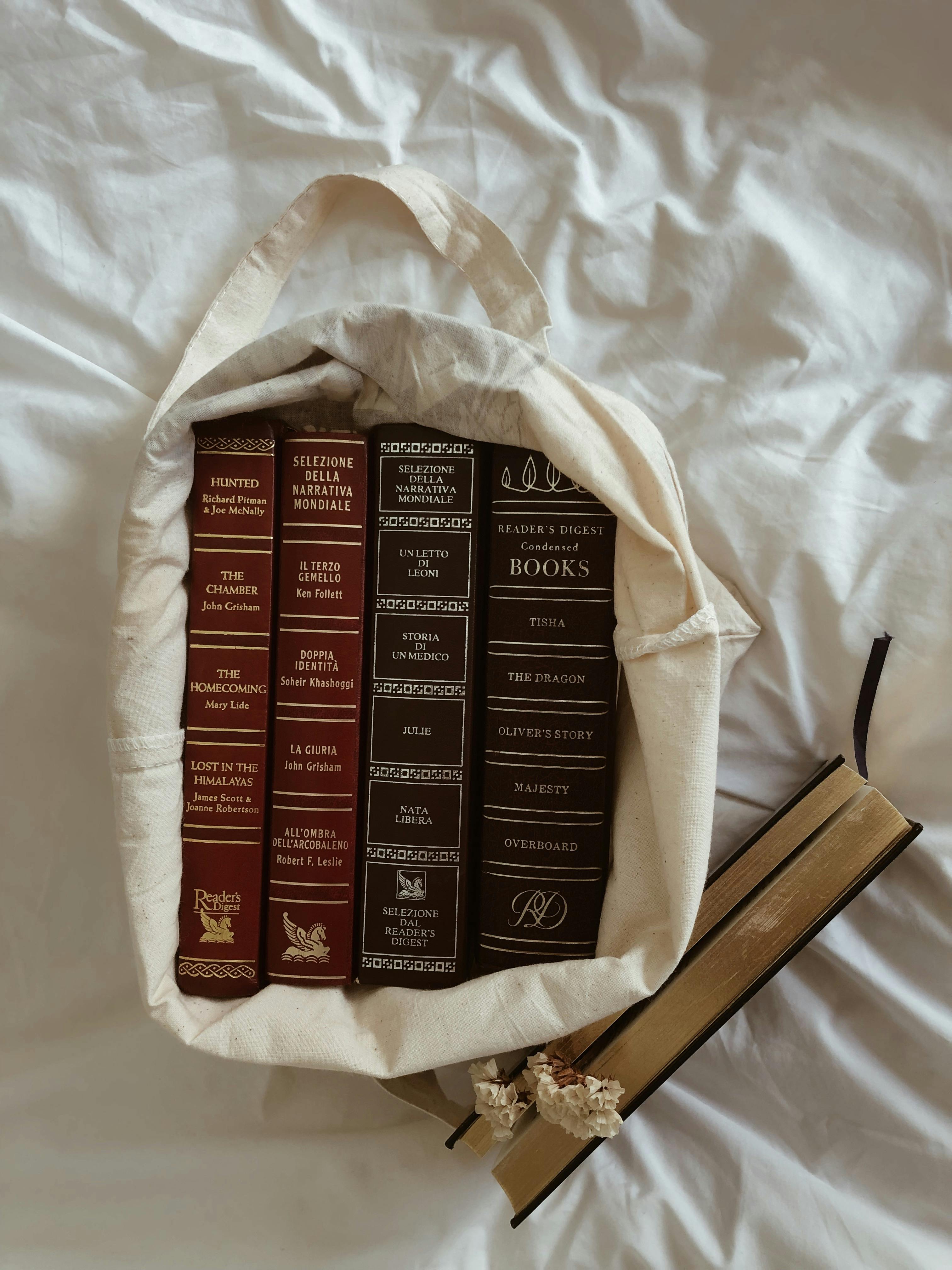 Rustic Books in Bag · Free Stock Photo