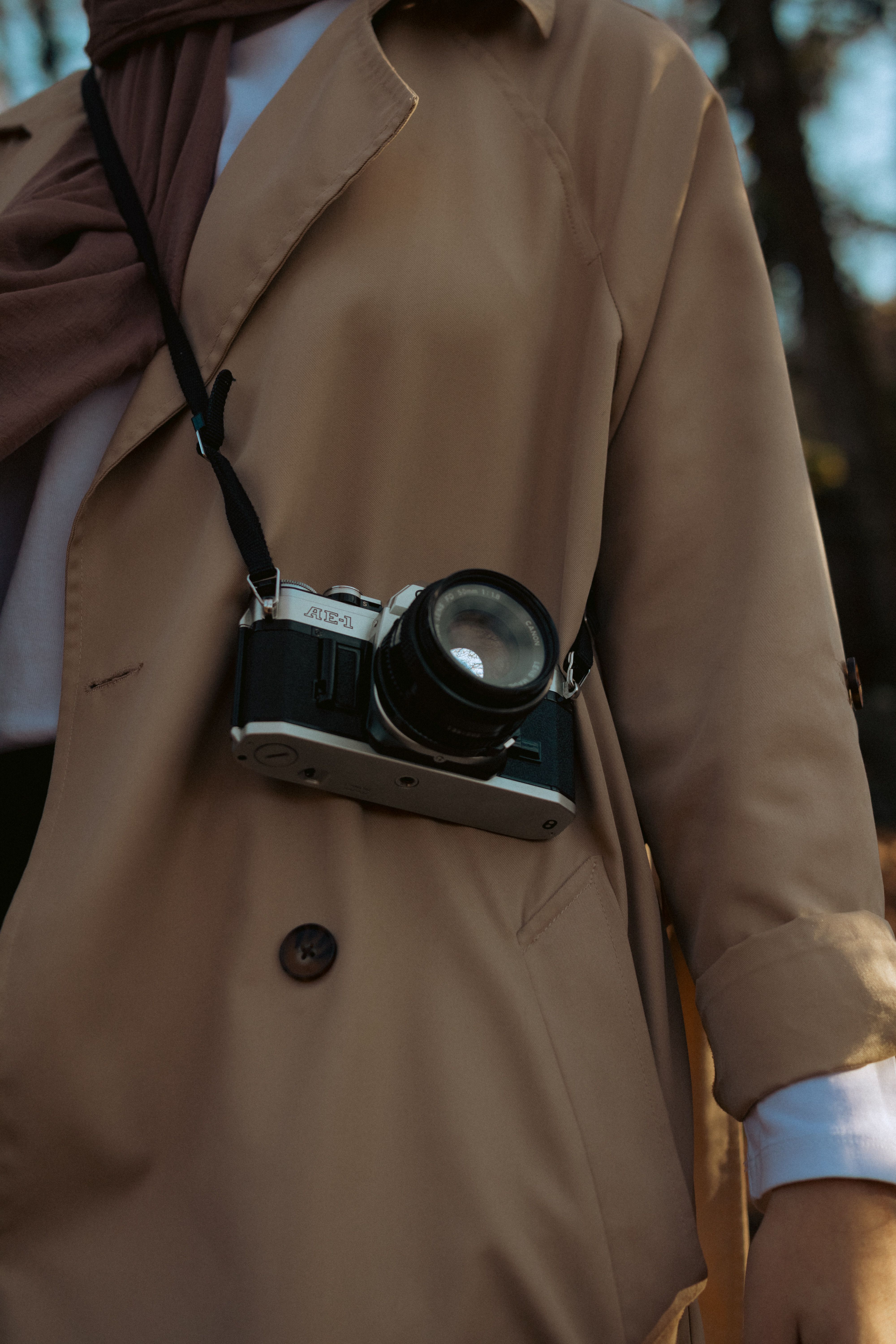 Woman in Coat with Camera · Free Stock Photo