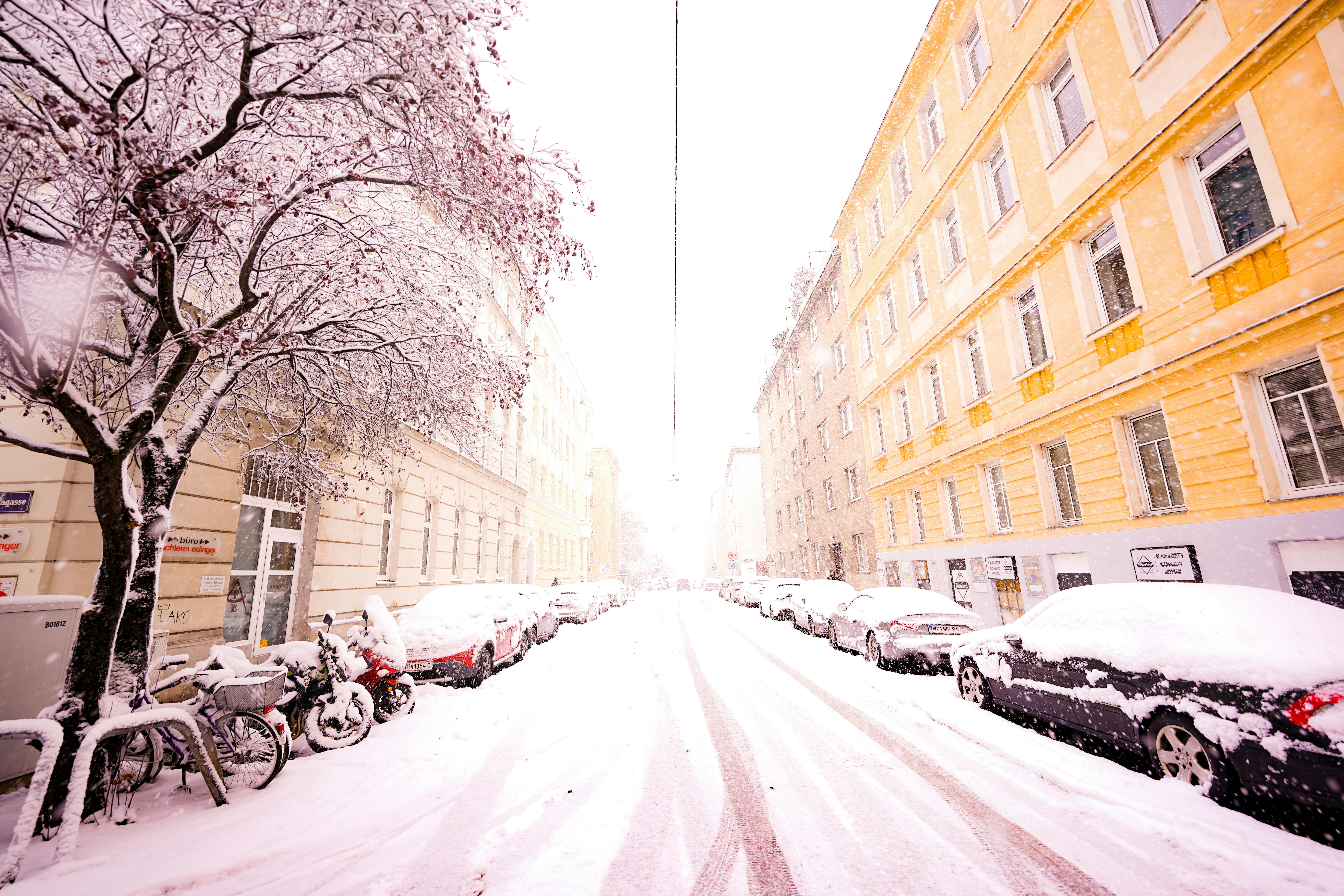 Bicycle on Snow Covered Street · Free Stock Photo