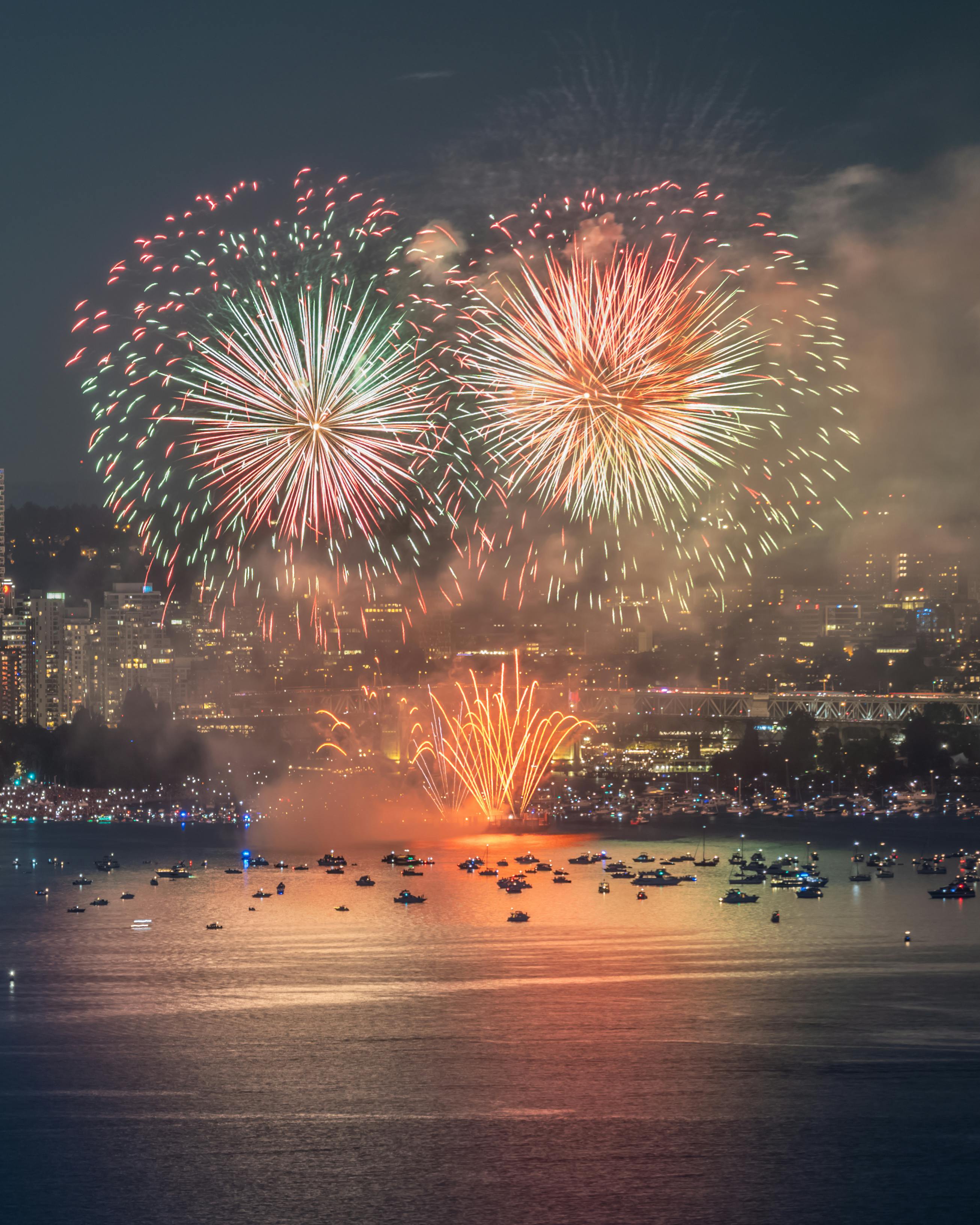 Fireworks in City at Night · Free Stock Photo