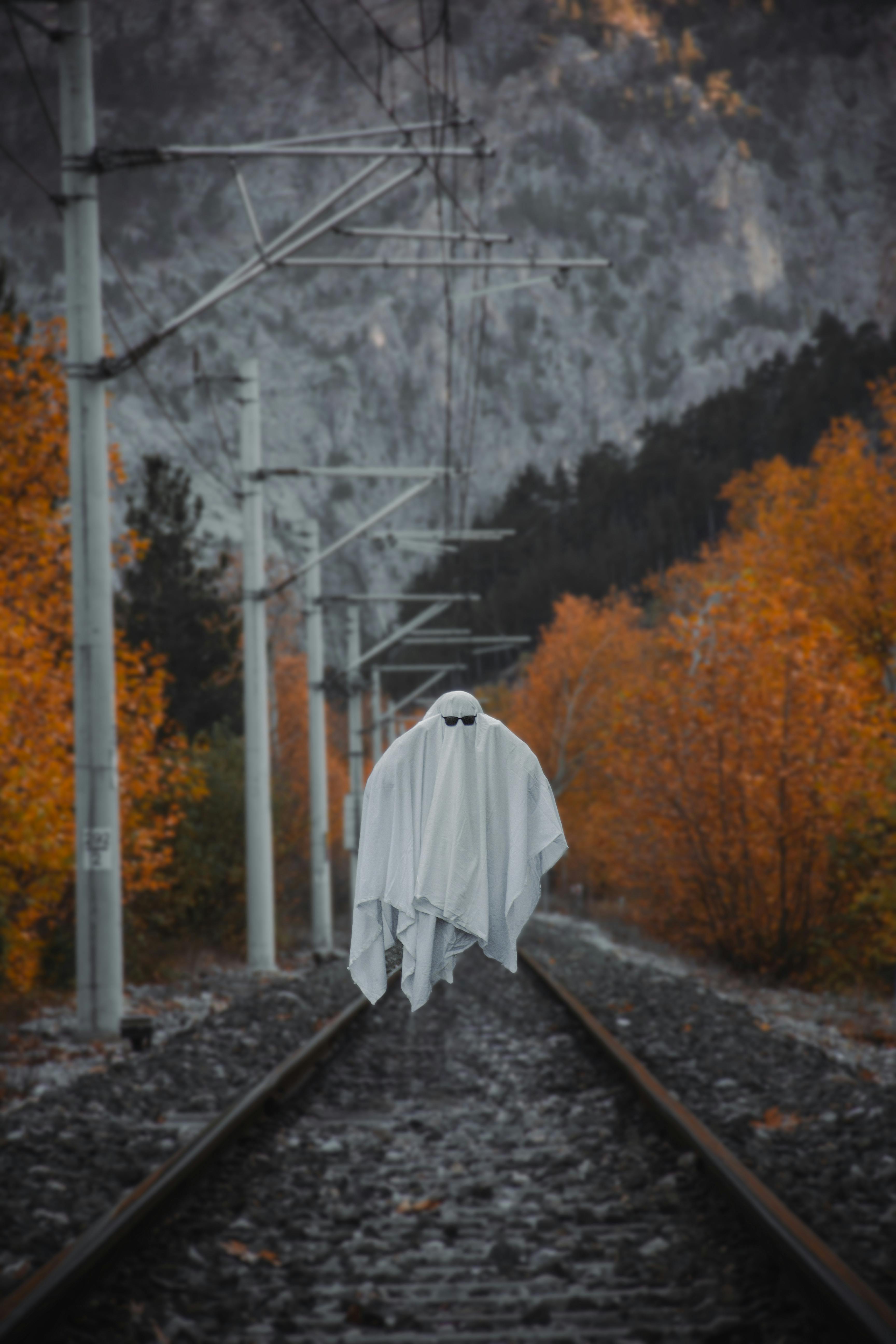 Ghost on Railway Tracks in Autumn · Free Stock Photo